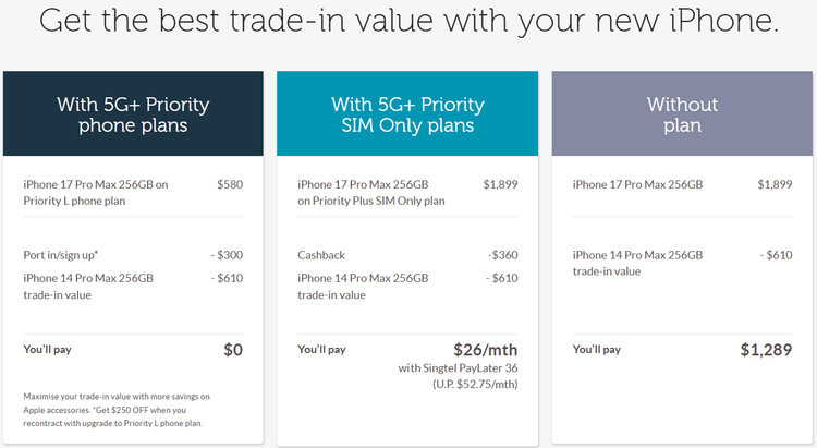 Get the new iPhone 17 lineup and iPhone Air at $0 with Singtel 5G ...