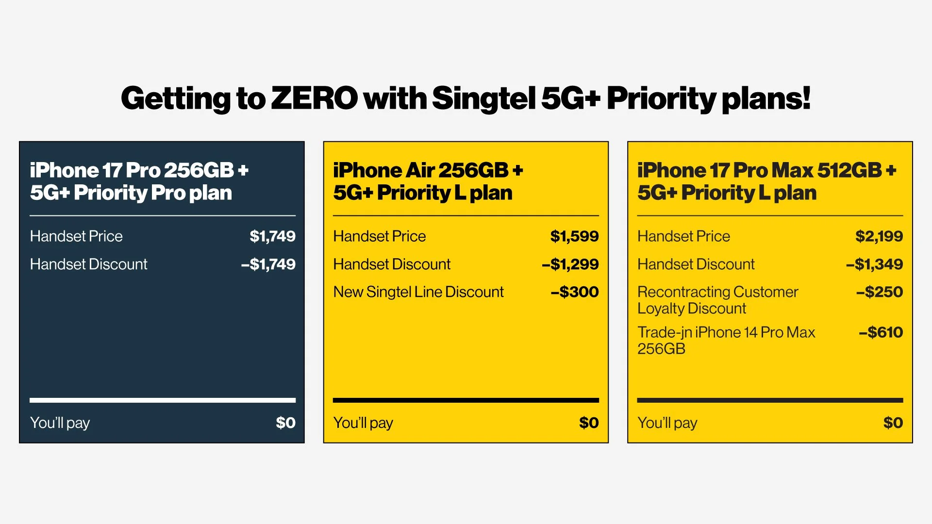 Get the new iPhone 17 lineup and iPhone Air at $0 with Singtel 5G ...