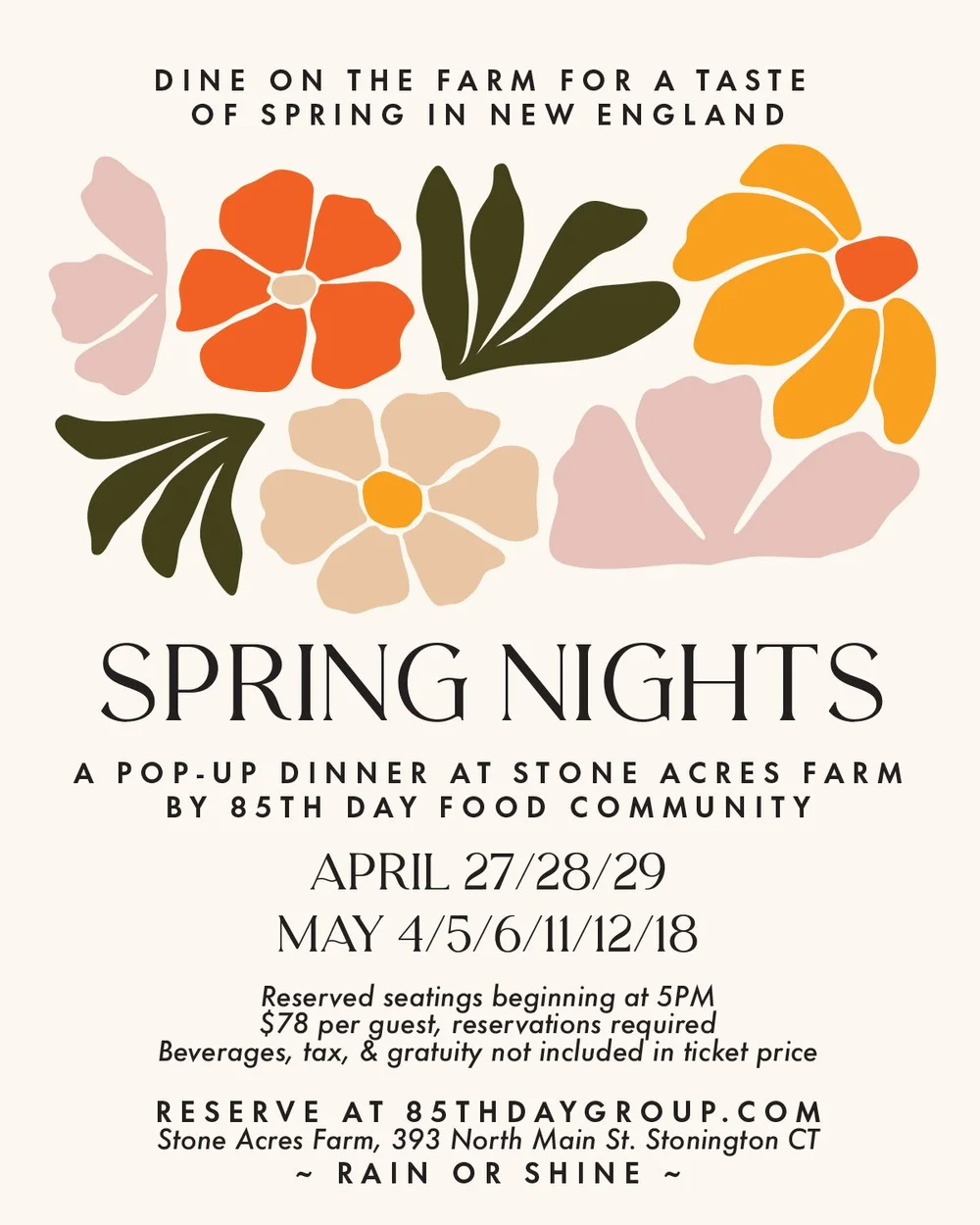 Upcoming Events — 85th Day Food Community