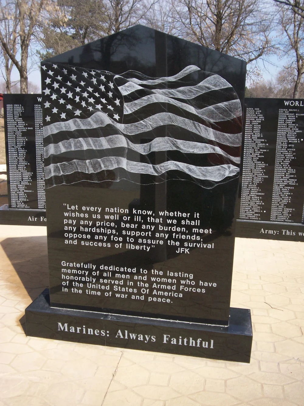 Custom Veterans Memorials – Iowa Granite Stones — McCall Monument