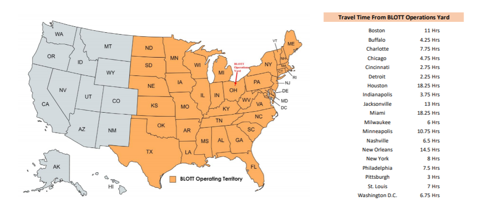 BLOTT Operating Territory — Blott Utility Services