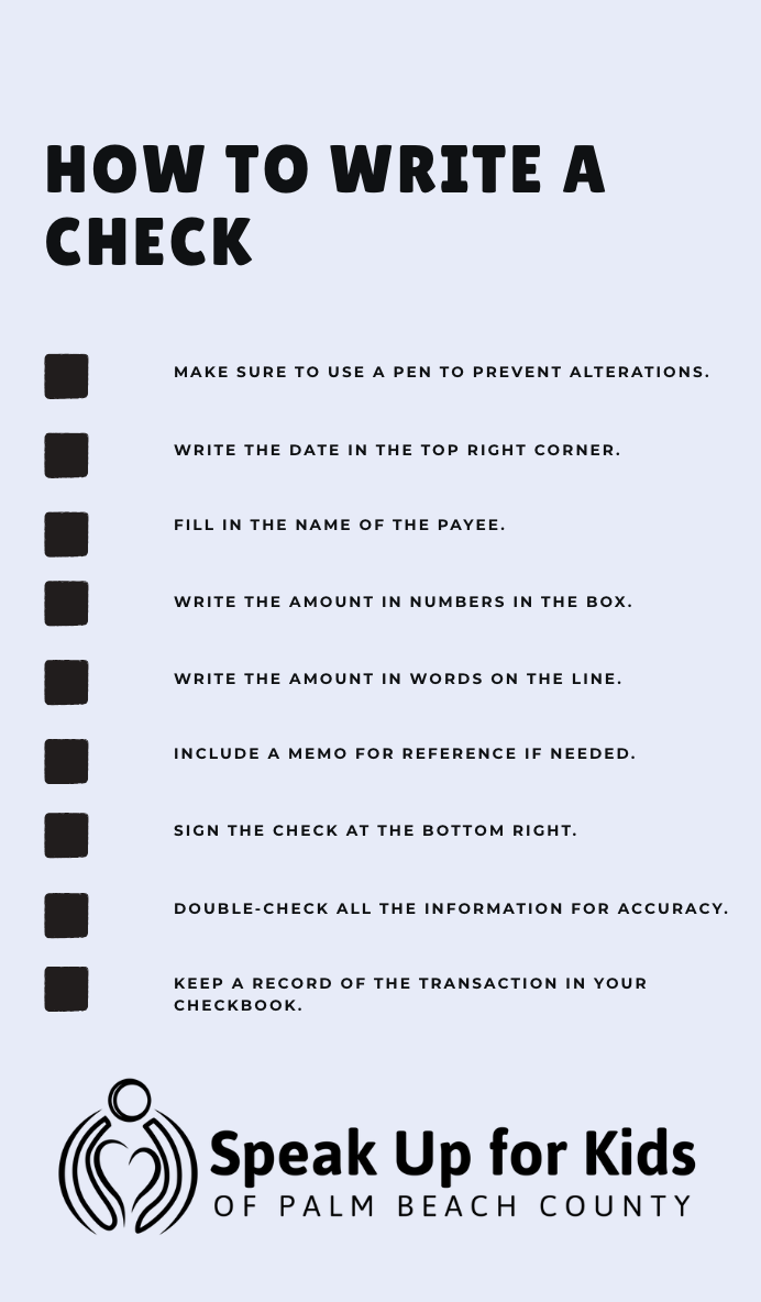 Speak Up for Kids - How to Write a Check: Step-by-Step Guide for ...