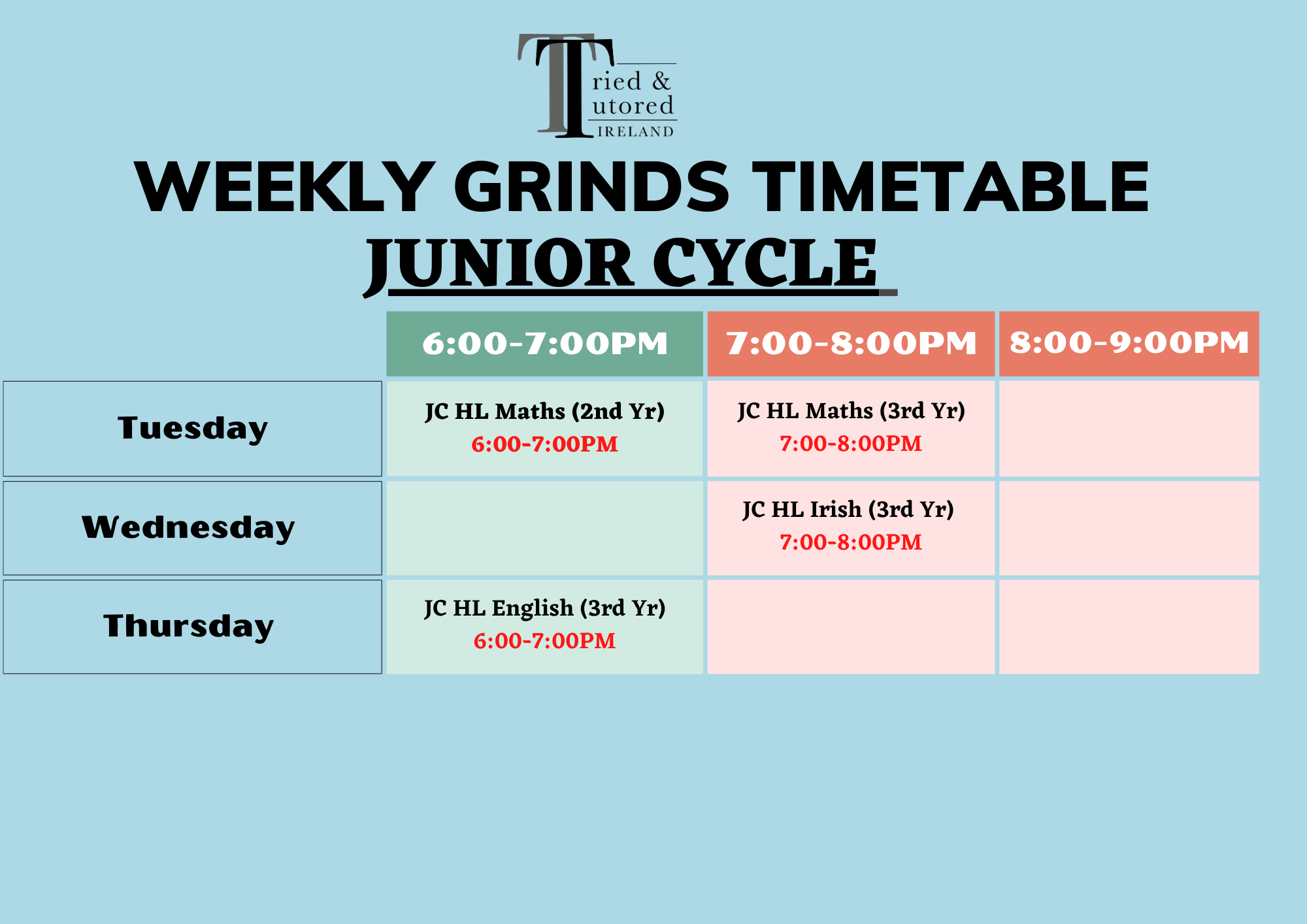 Weekly Grinds — Tried&Tutored Ireland