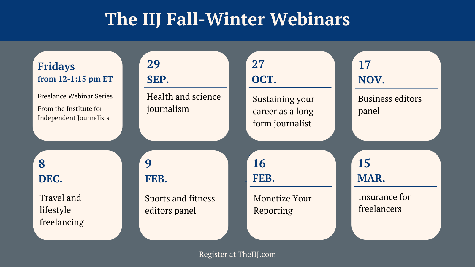 Webinars — The Institute for Independent Journalists
