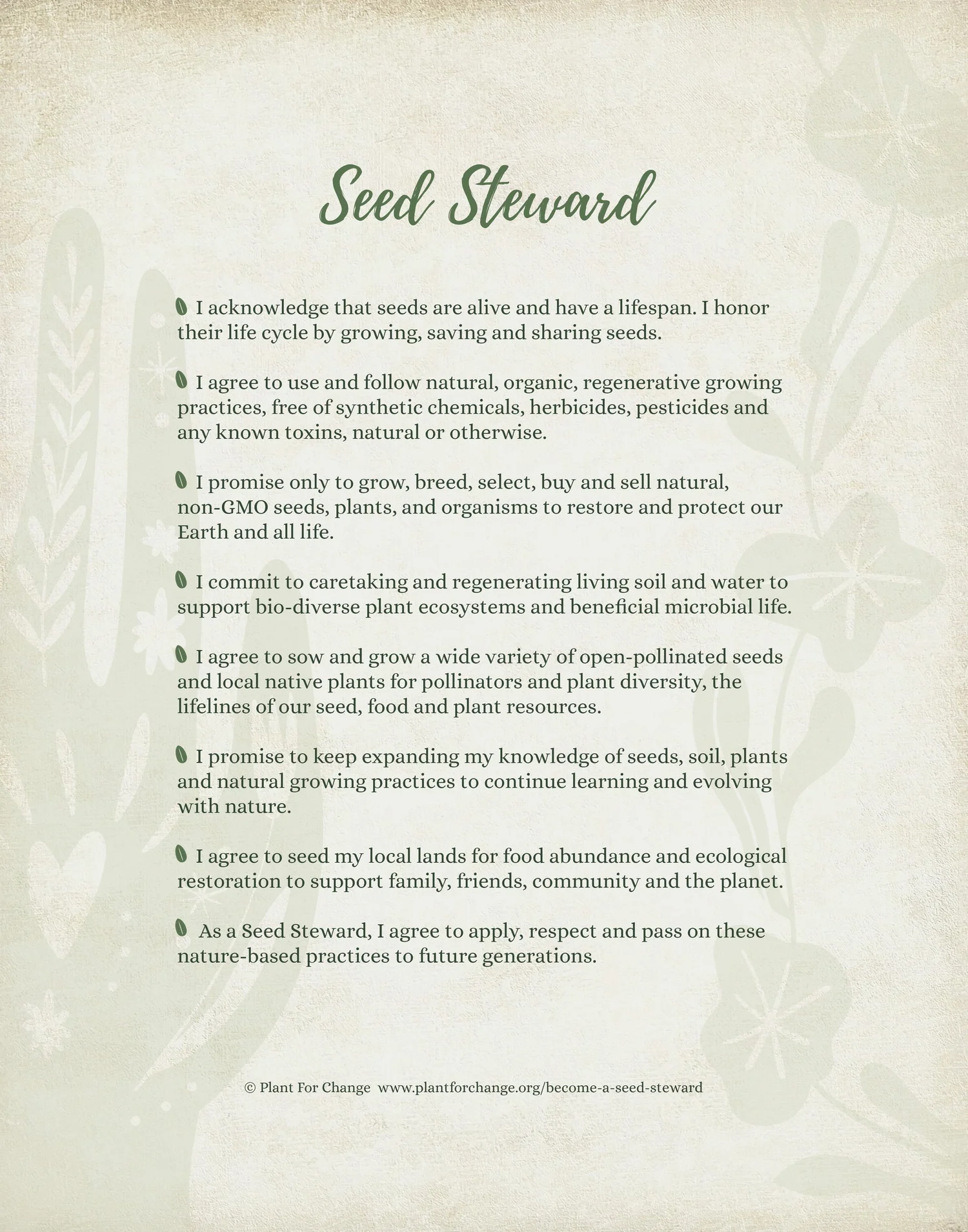 Become A Seed Steward — PLANT FOR CHANGE