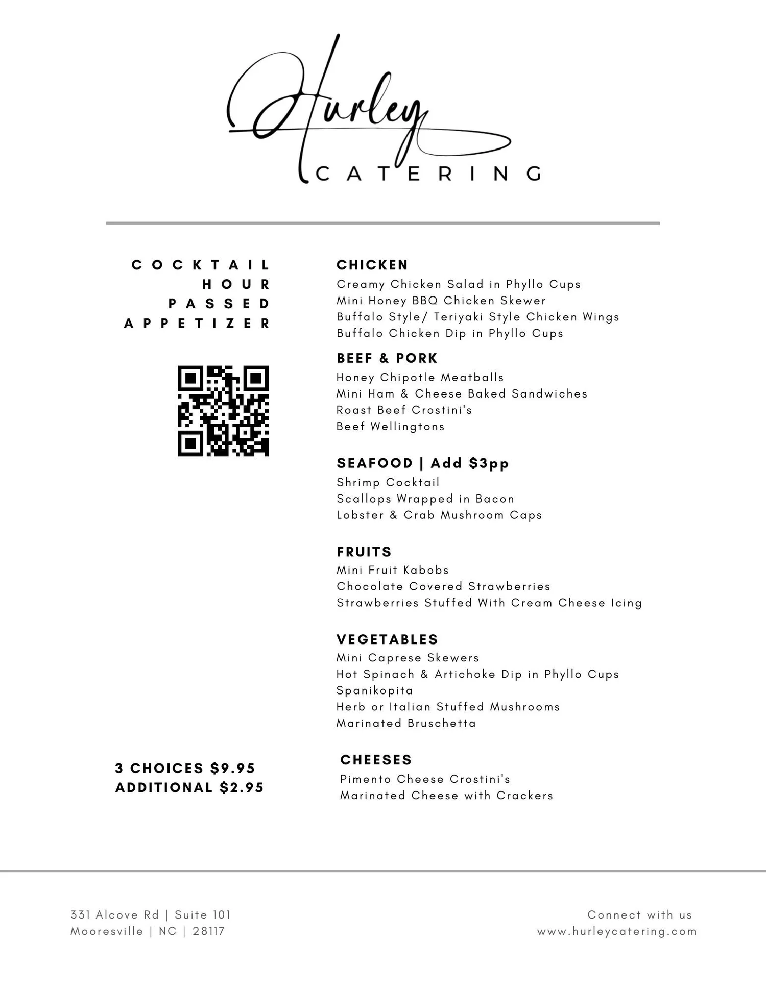 Menu — HURLEY CATERING