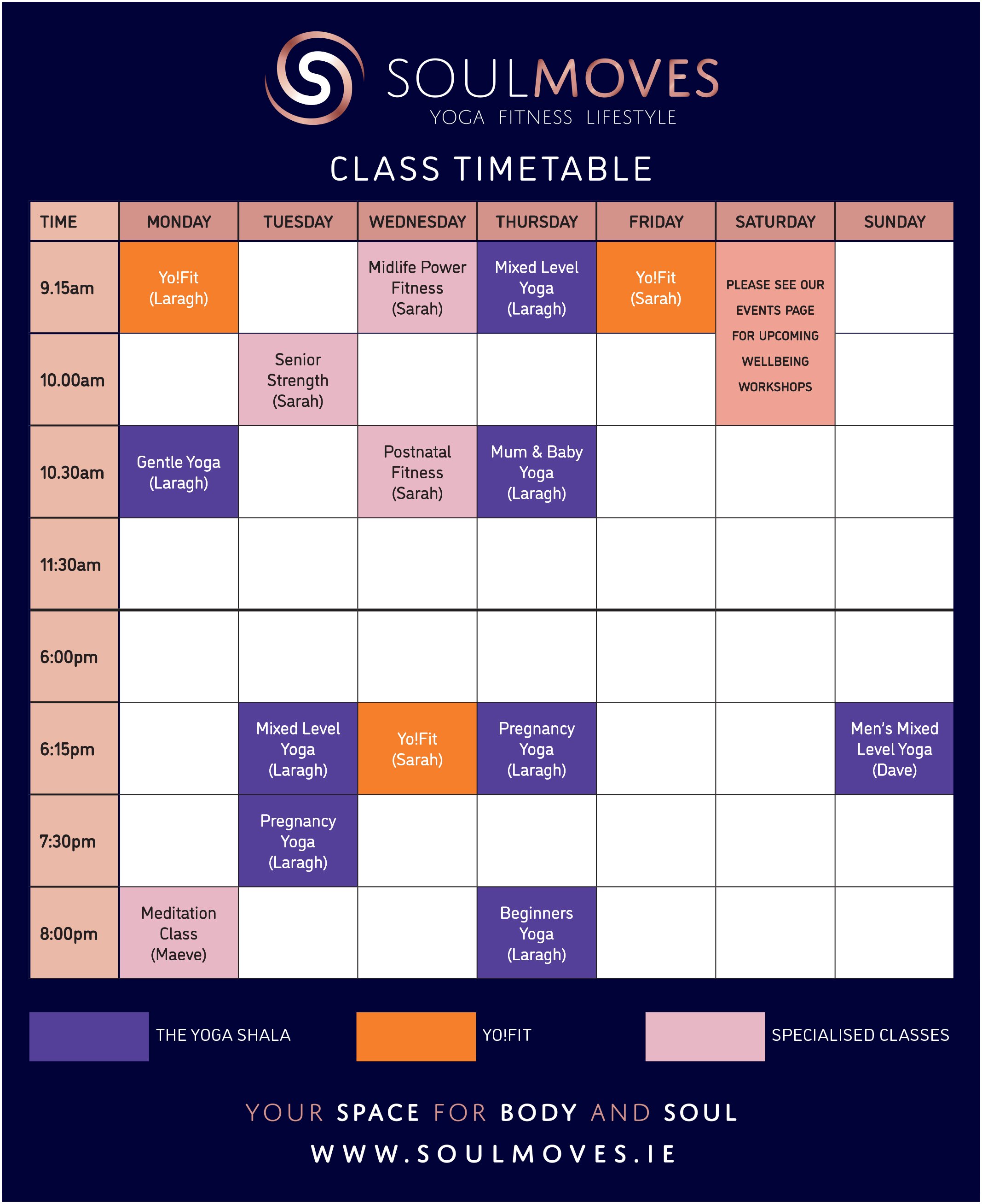 Timetable — SoulMoves