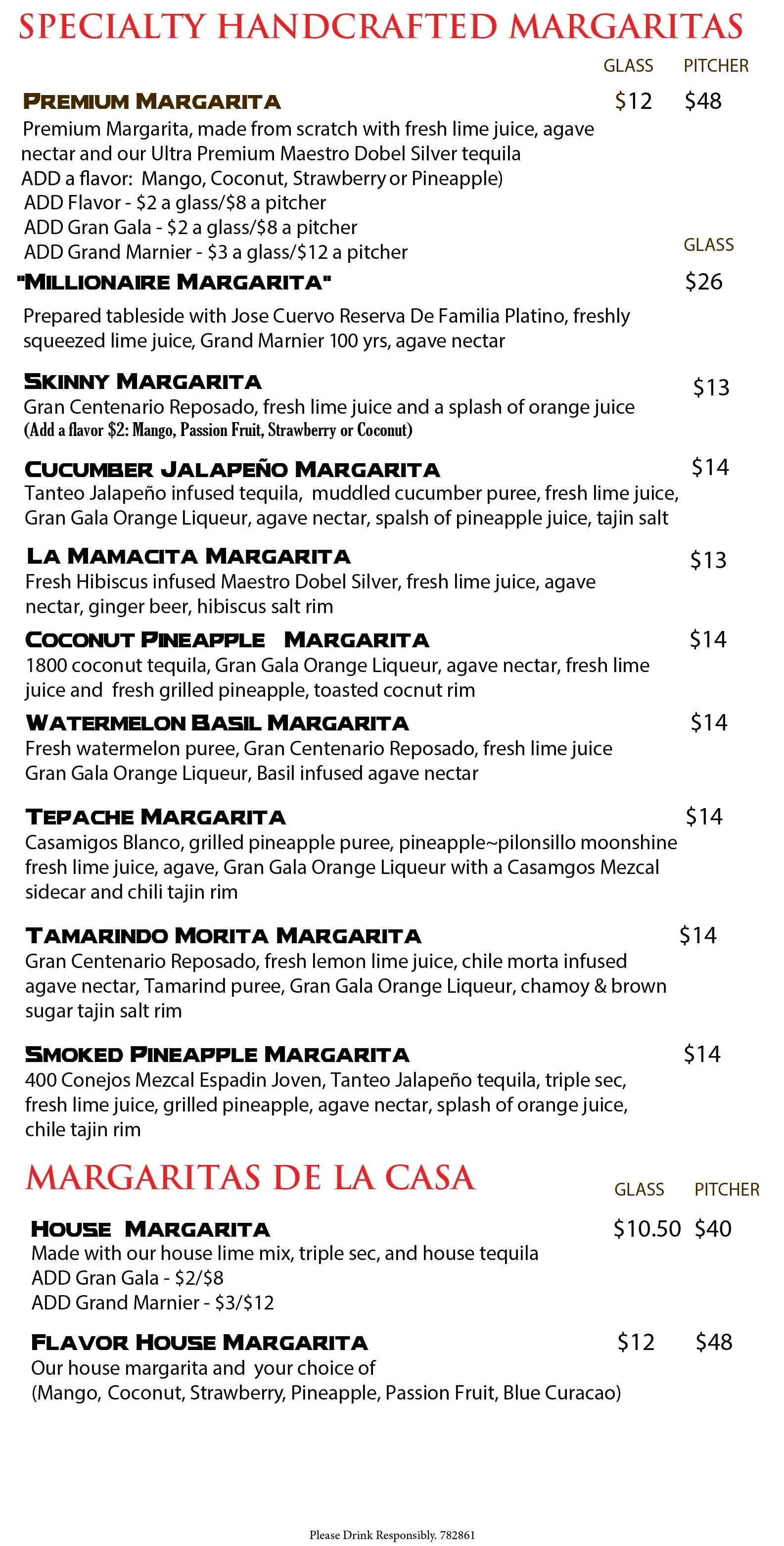Drinks/Spirits — El Mariachi Tequila Bar