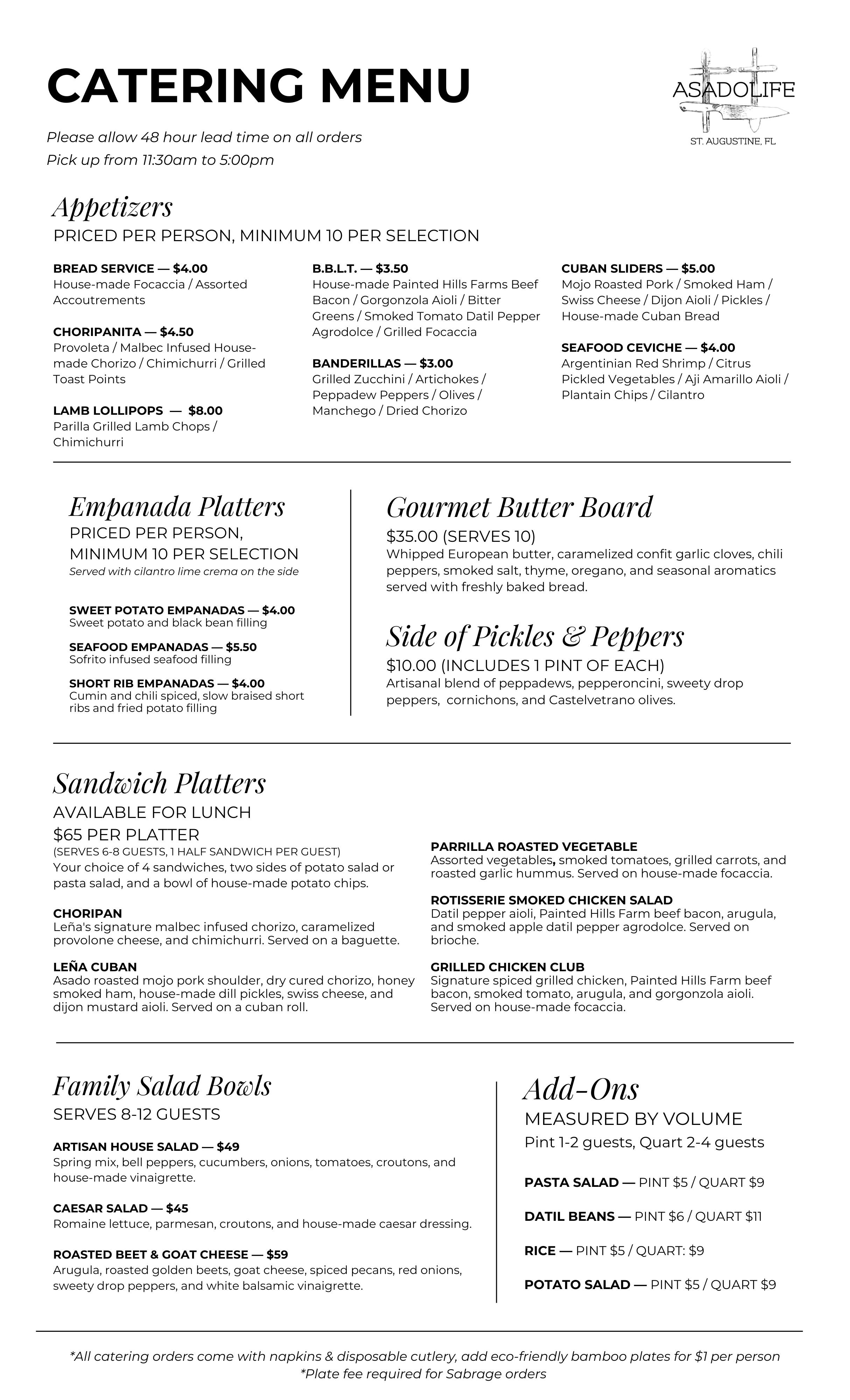 Catering Menus | Elevate Events with Catering Options — ASADO LIFE