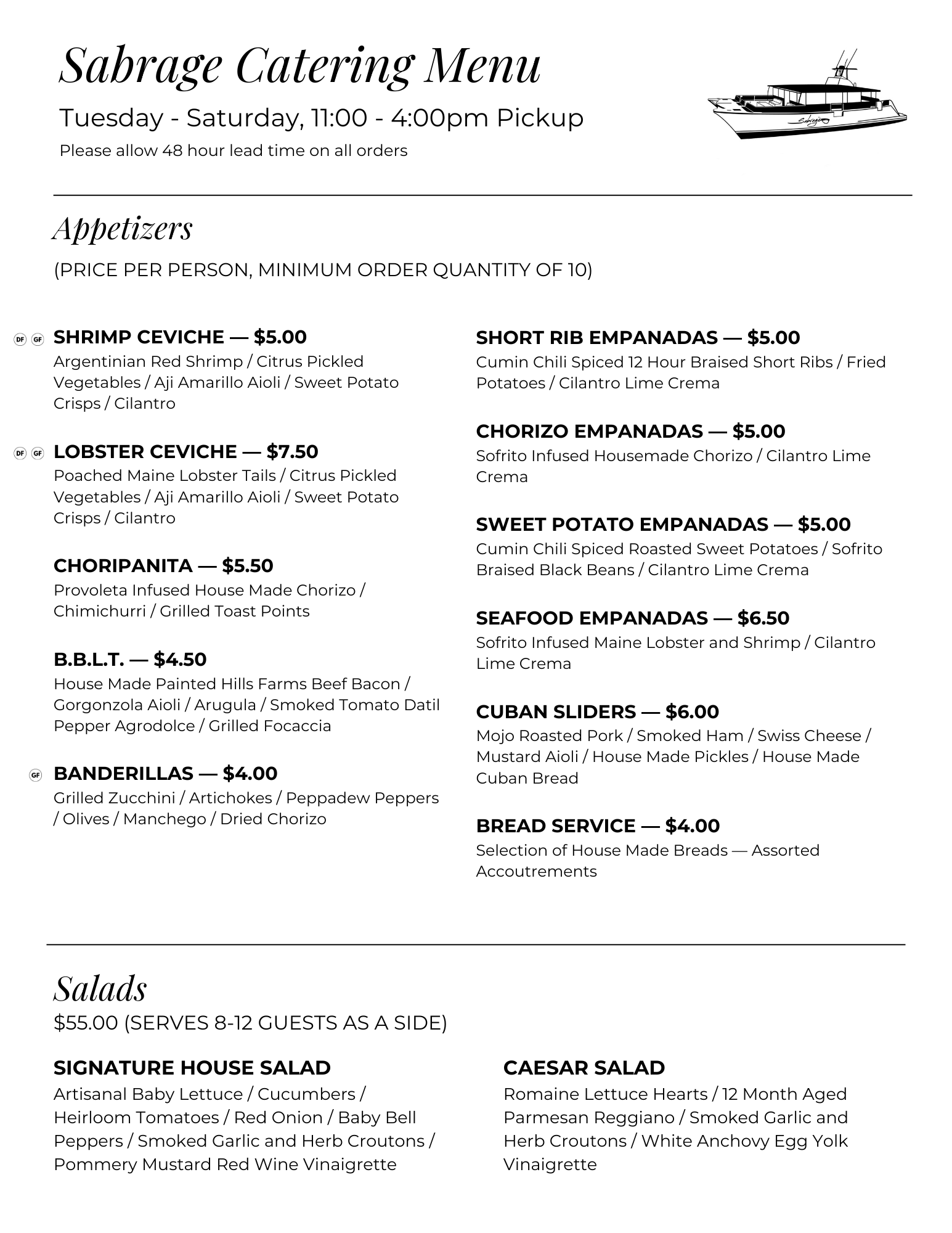 Catering Menus — ASADO LIFE