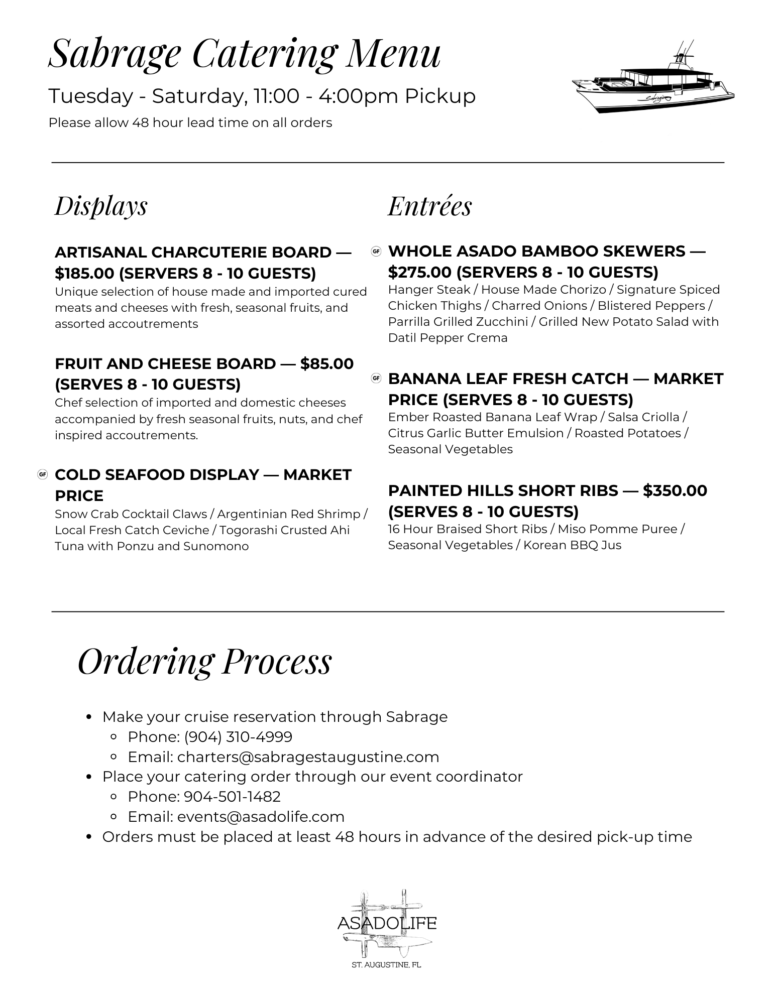 Catering Menus — ASADO LIFE