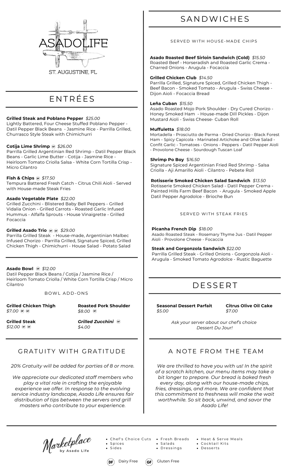 Lunch Menu — ASADO LIFE