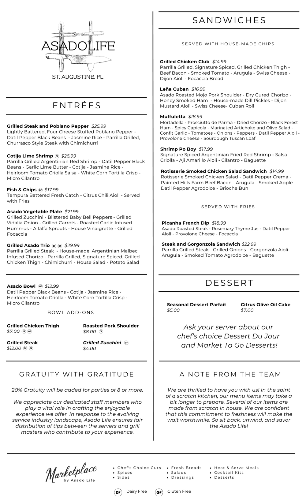 Lunch Menu — ASADO LIFE