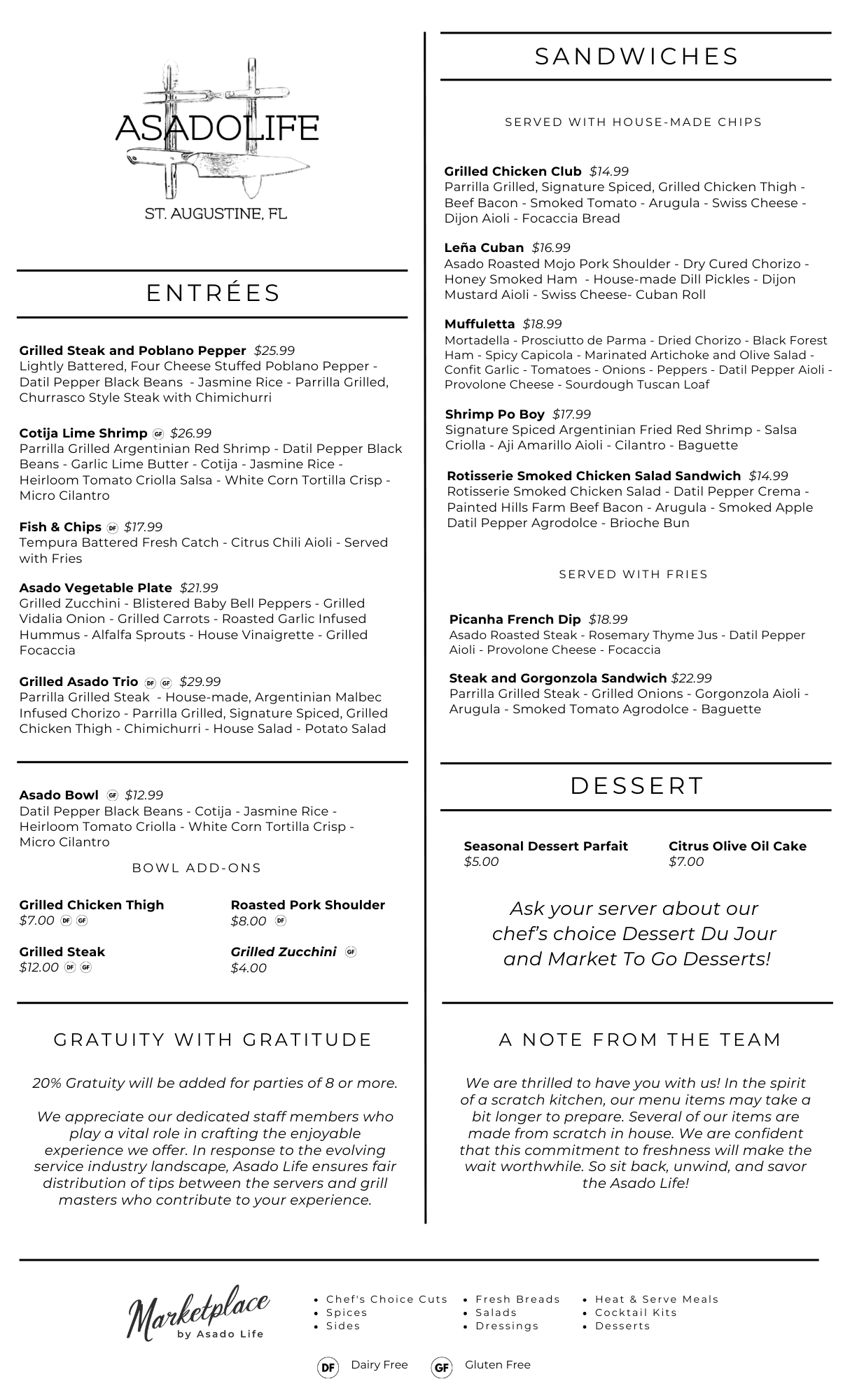 Lunch Menu — ASADO LIFE