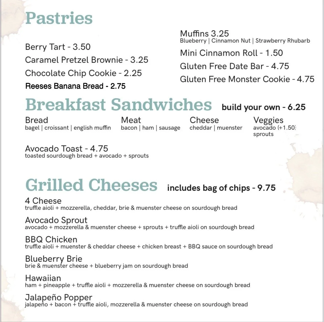 Menu — TheCoffeeDistrict