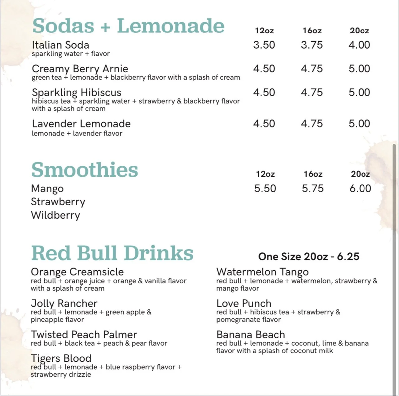 Menu — TheCoffeeDistrict