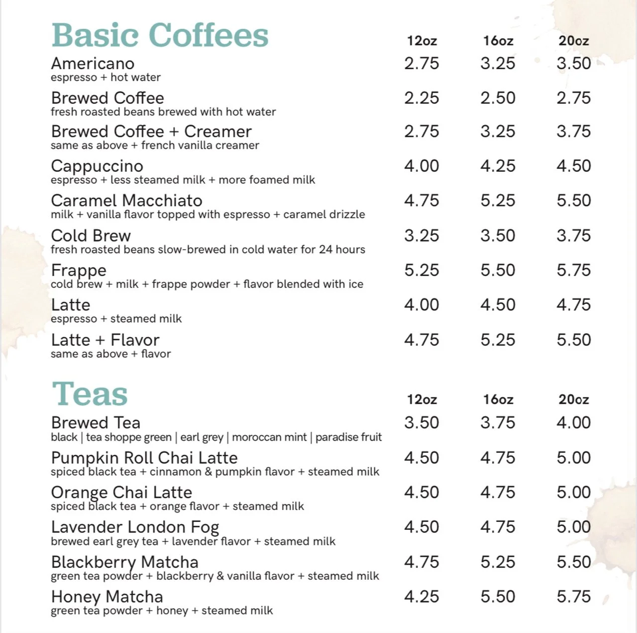 Menu — TheCoffeeDistrict
