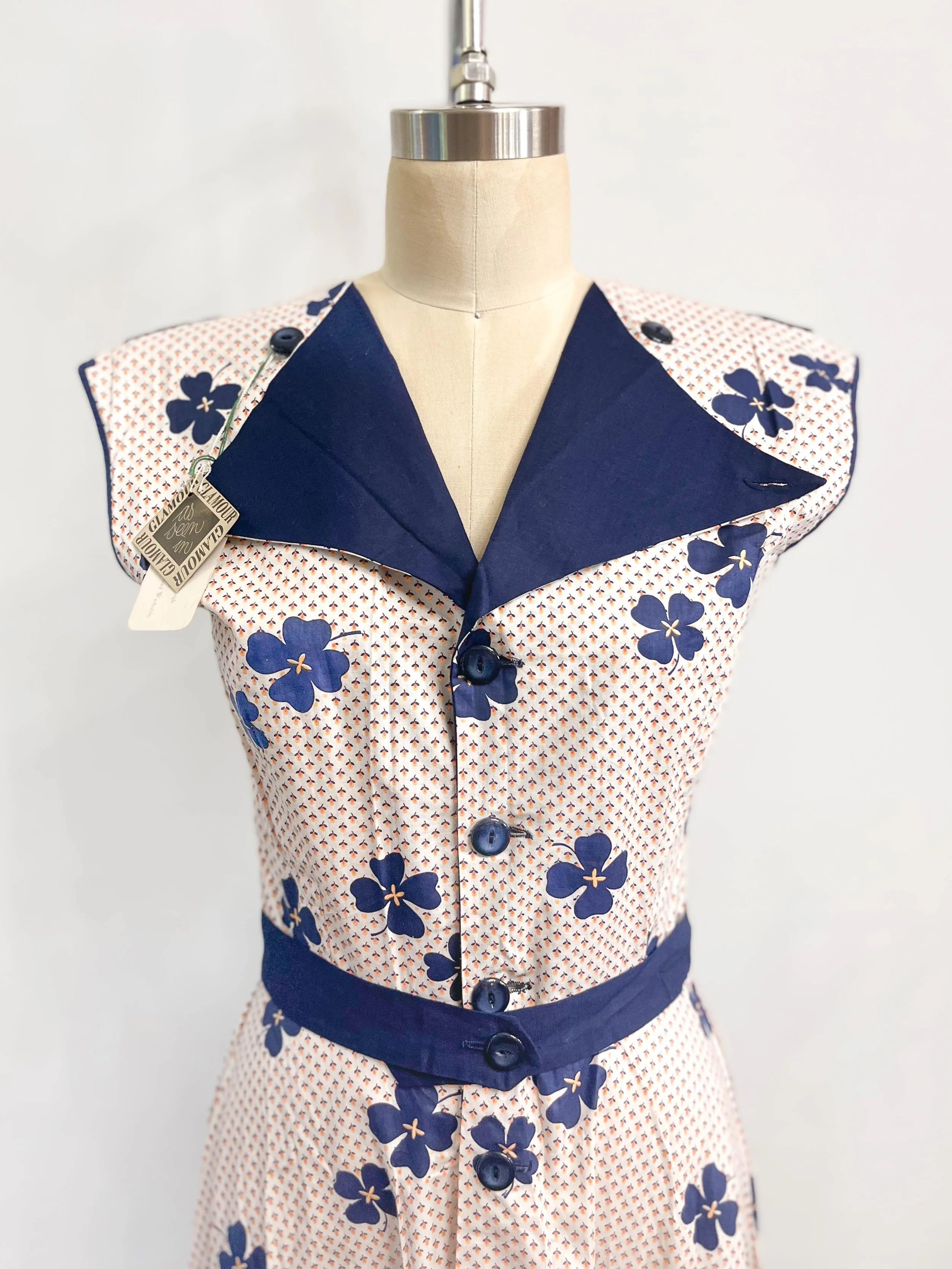 1970s Leonard Fashions Paris Blue Portico Dress | Vintanthro Modern ...