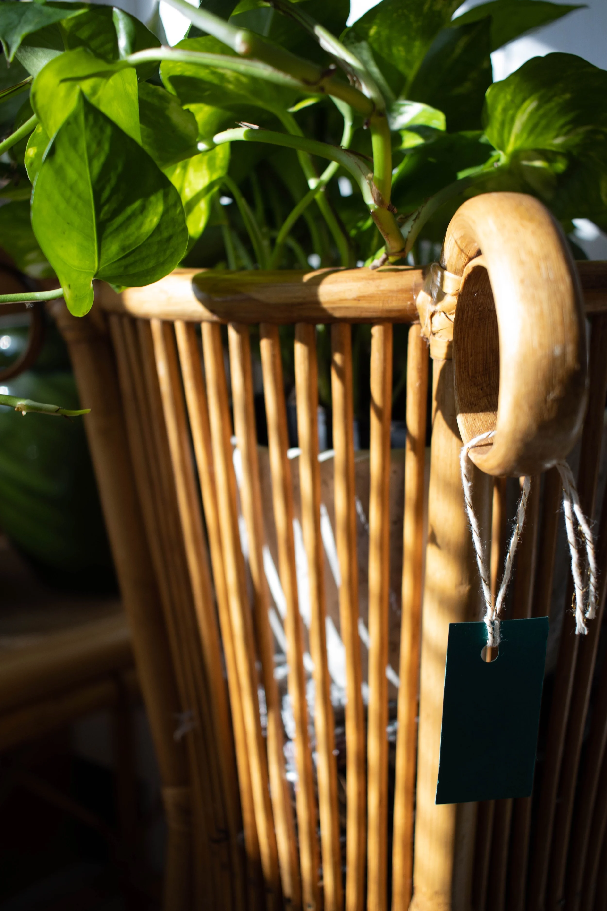 1960s Rectangular Bamboo & Rattan Side Table | Vintanthro Modern & Vintage