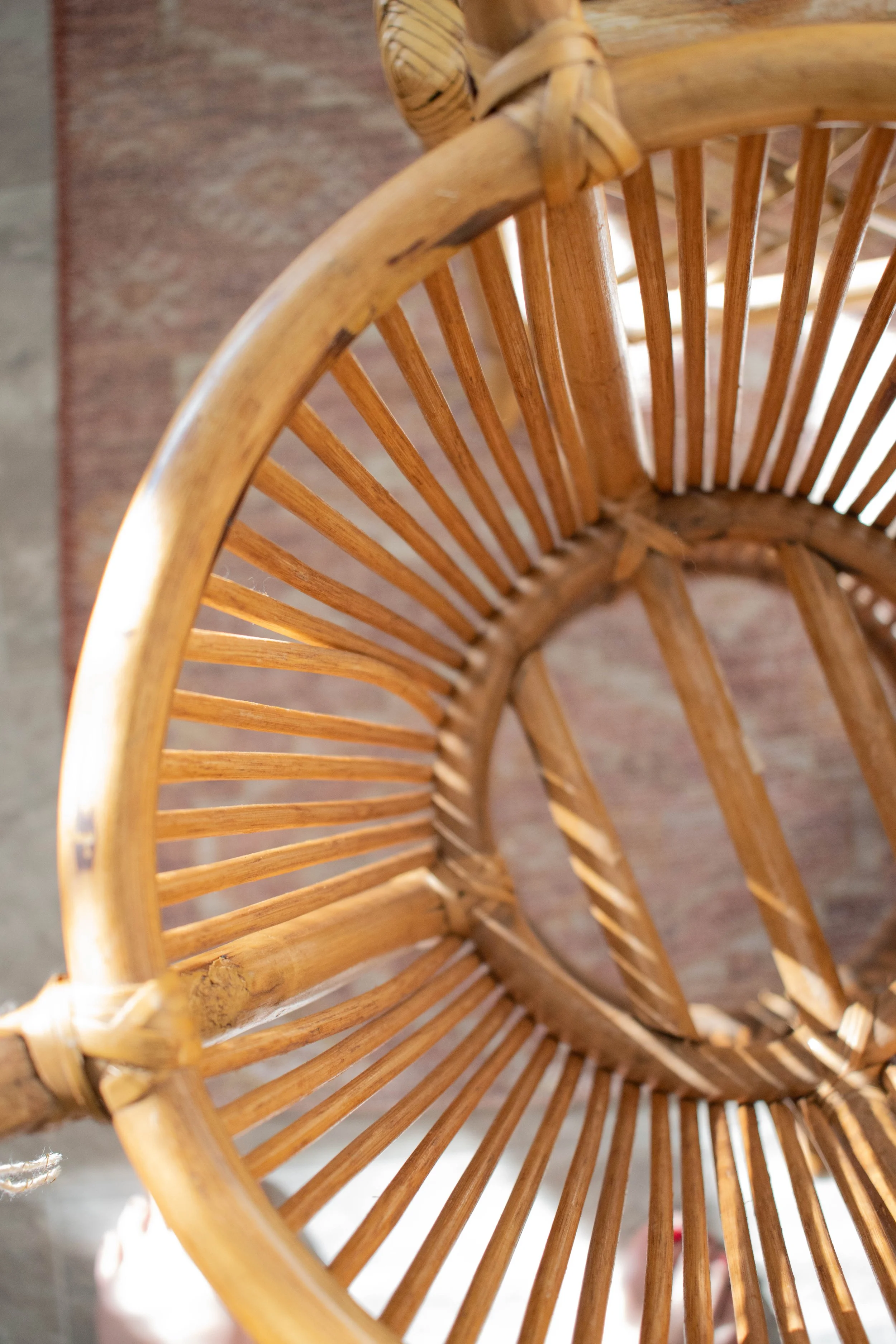 1960s Rectangular Bamboo & Rattan Side Table | Vintanthro Modern & Vintage