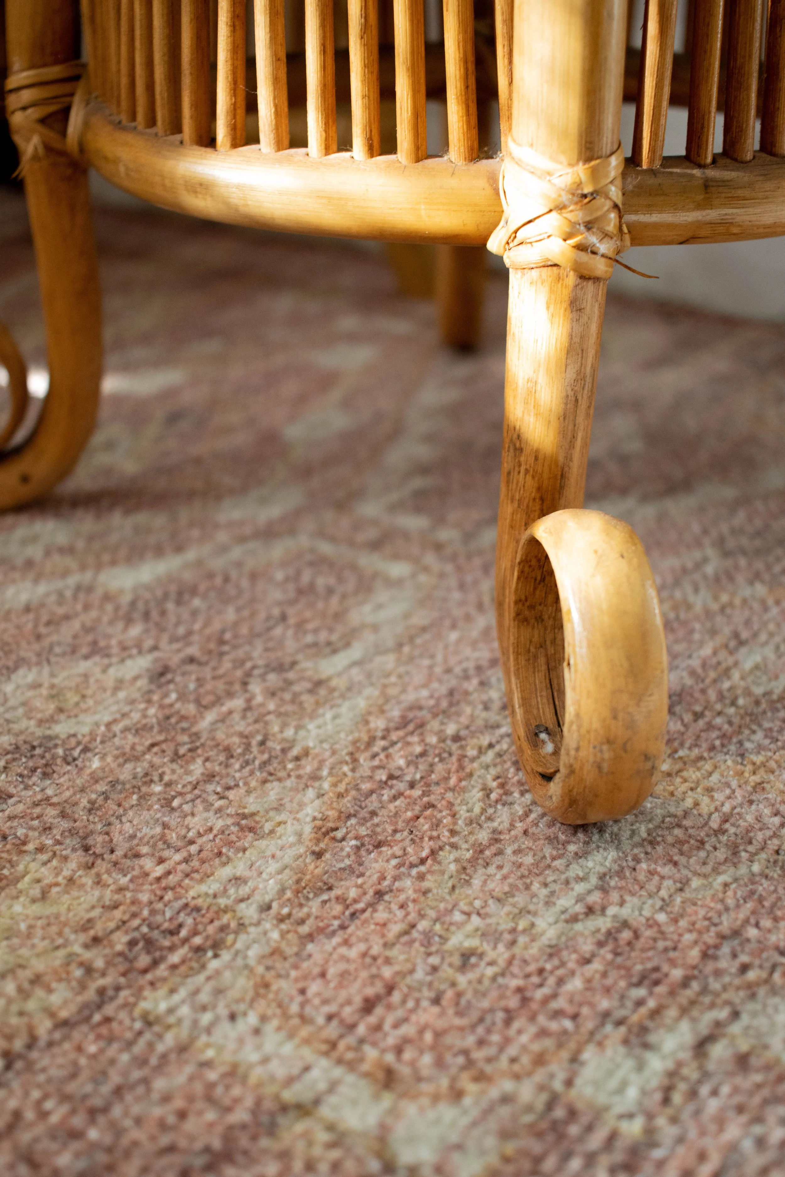 1960s Rectangular Bamboo & Rattan Side Table | Vintanthro Modern & Vintage