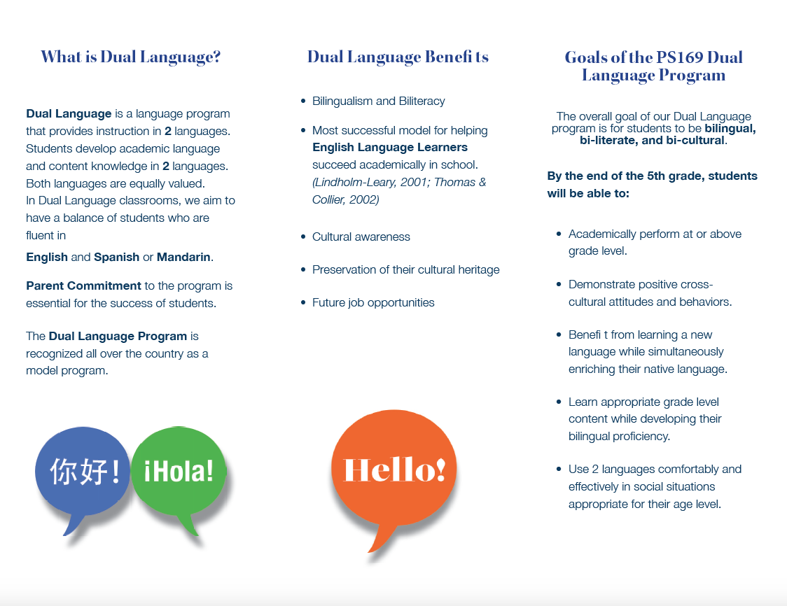 Dual Language Programs — PS 169 Sunset Park School