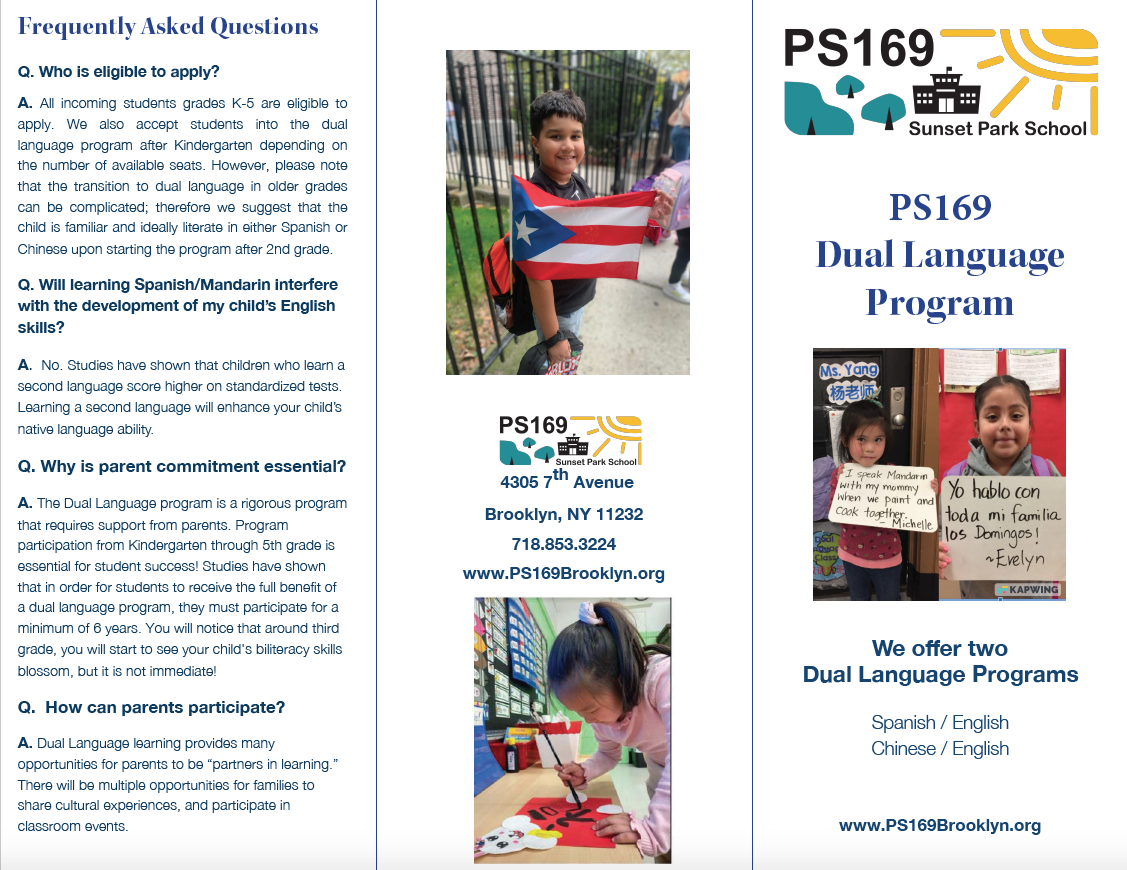 Dual Language Programs — PS 169 Sunset Park School