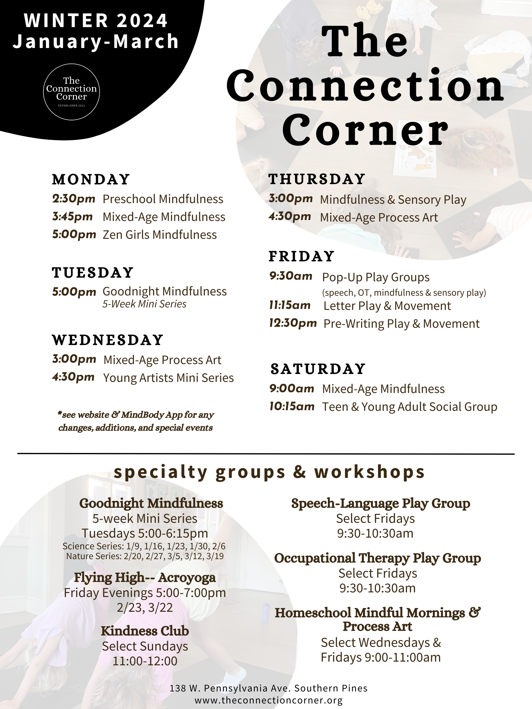 Schedule & Registration — The Connection Corner