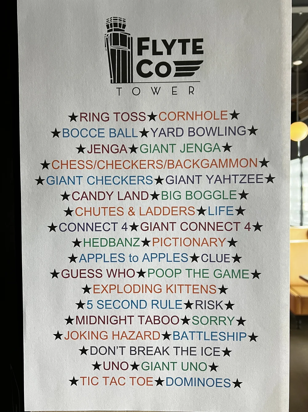 Activities & Game Info — FlyteCo Tower