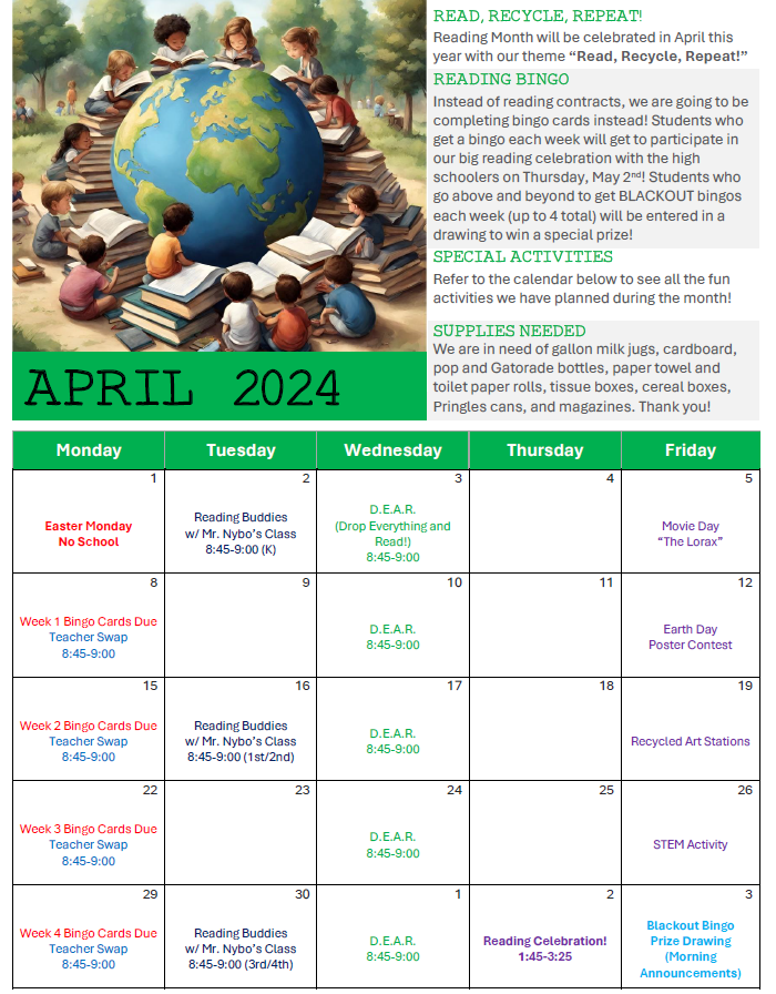 Calendars & Upcoming Events — Starkweather Public School