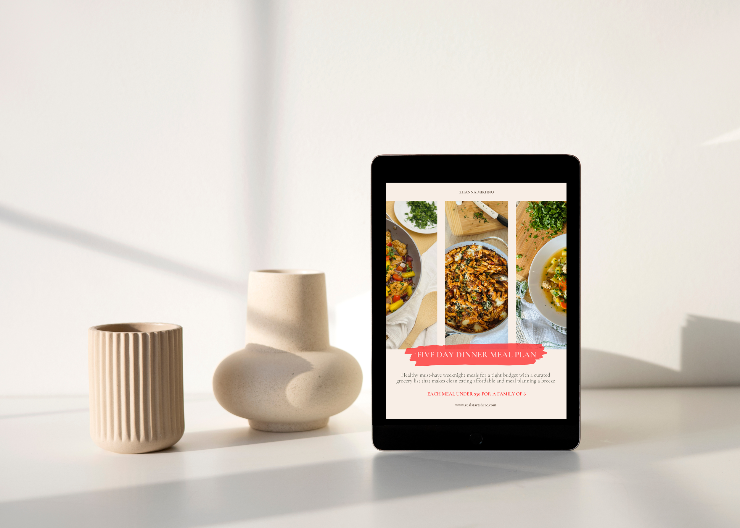 5 Day Dinner Plan: Grab Your Free Copy! — REAL STARTS HERE
