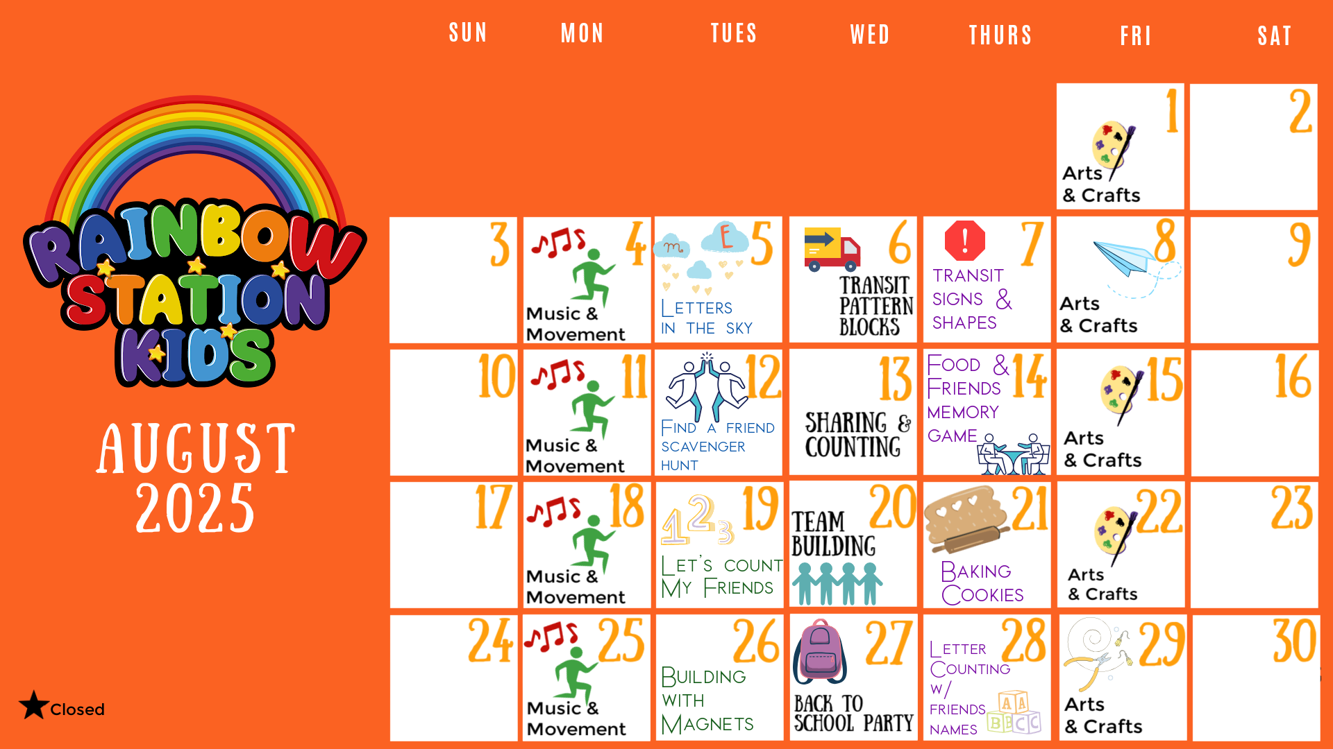 Calendar — Rainbow Station