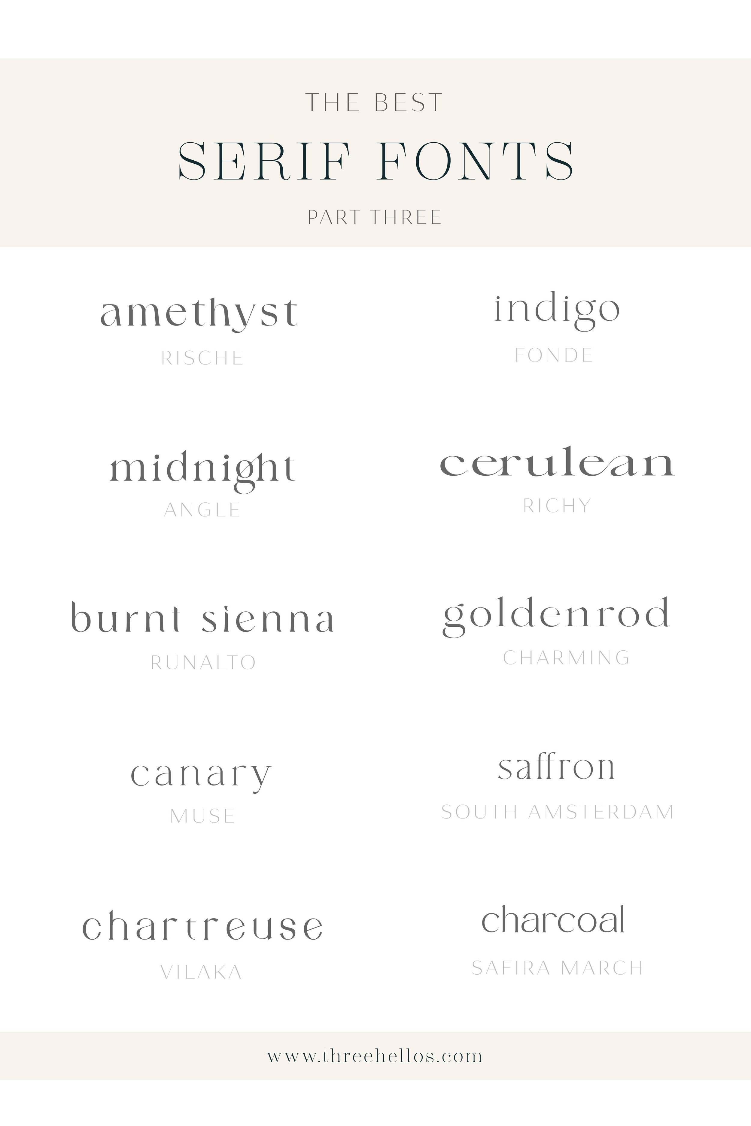 The Best Serif Fonts for Branding Identity - Part Three — Three Hellos
