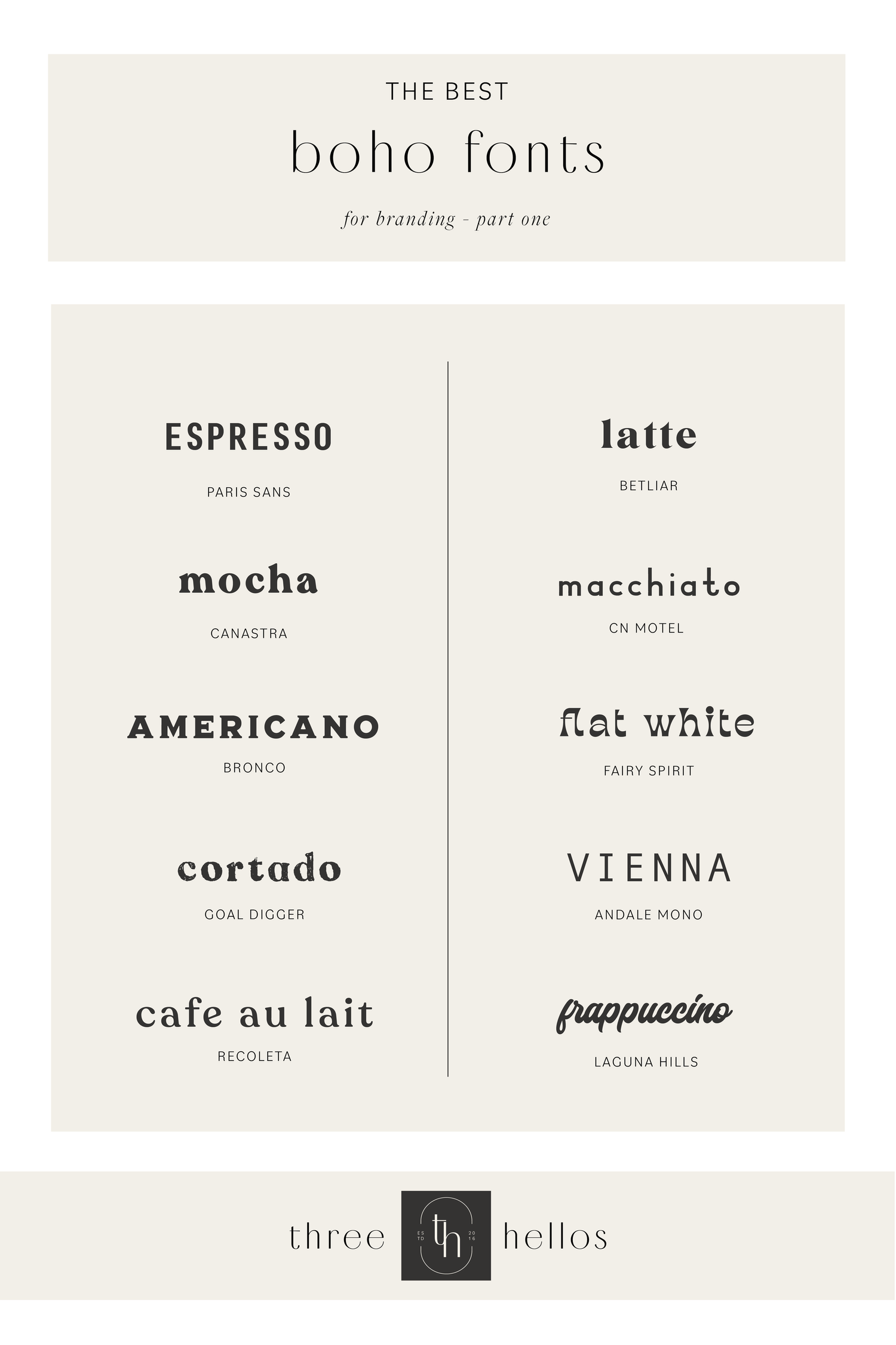 The Best Boho Fonts for Branding - Part One — Three Hellos
