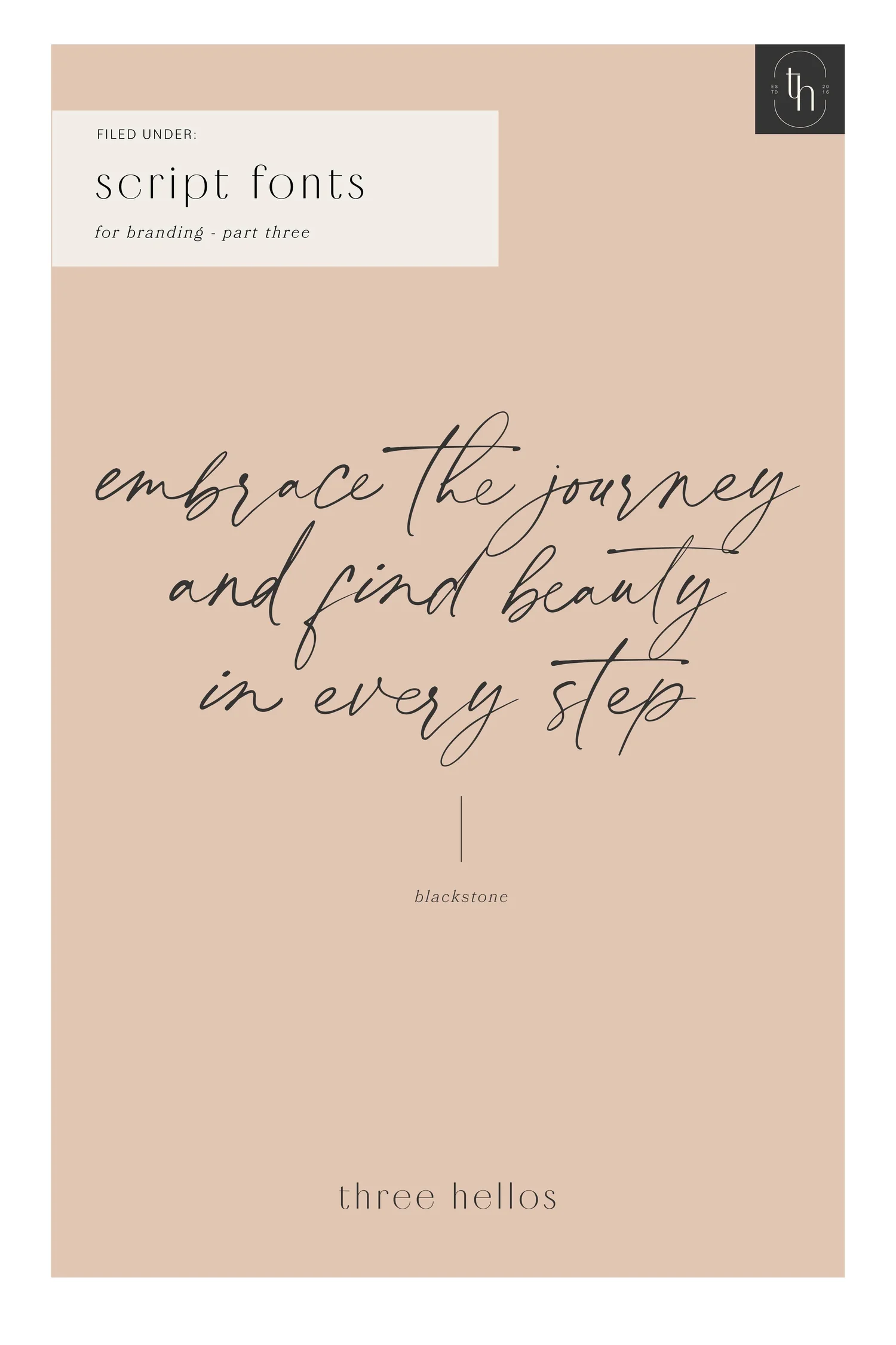 the best handwritten script fonts for branding {part three} — Three Hellos