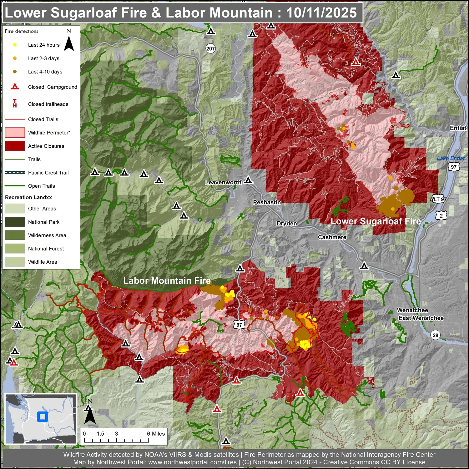Current Fire activity and closures in Washington State — Northwest Portal