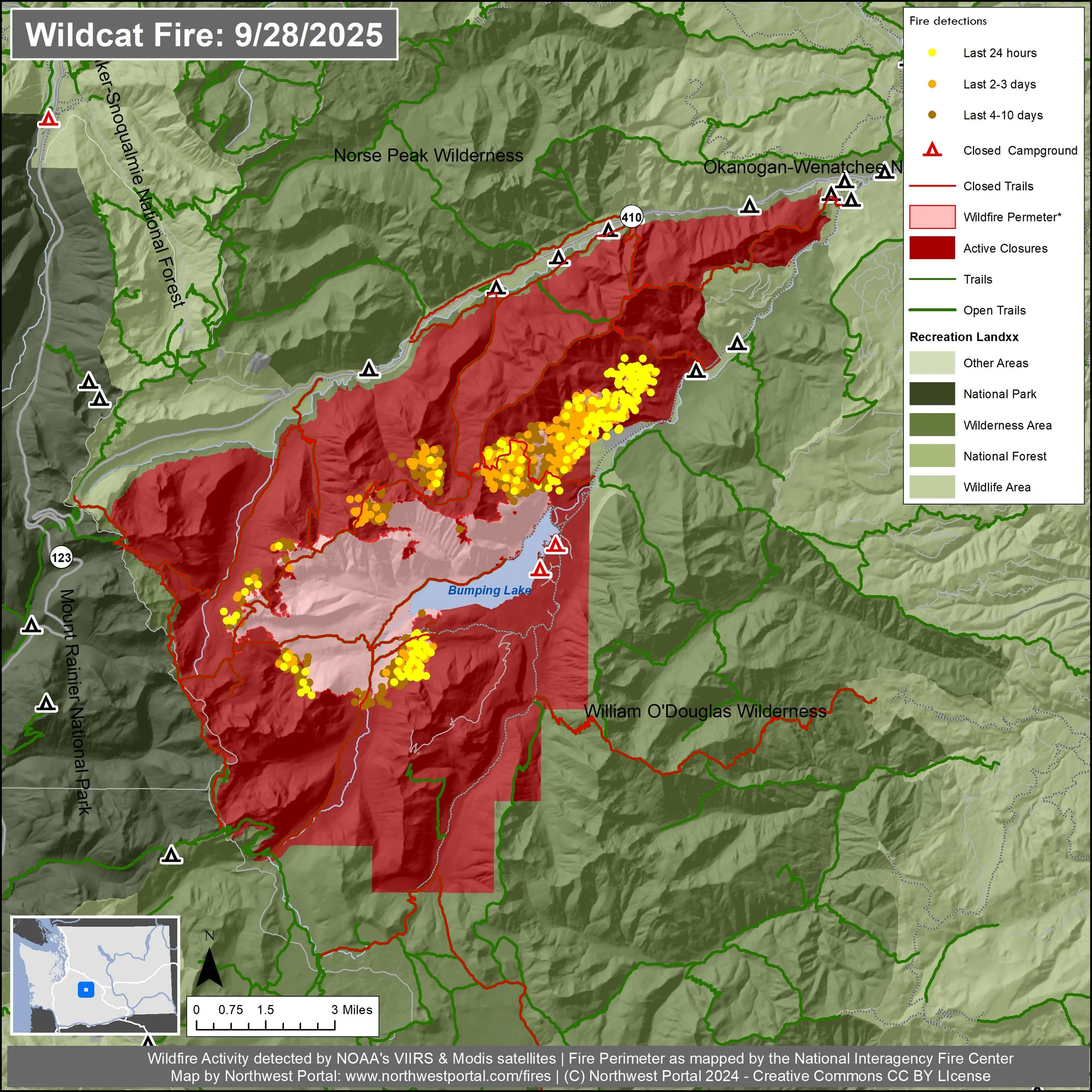 Current Fire activity and closures in Washington State — Northwest Portal