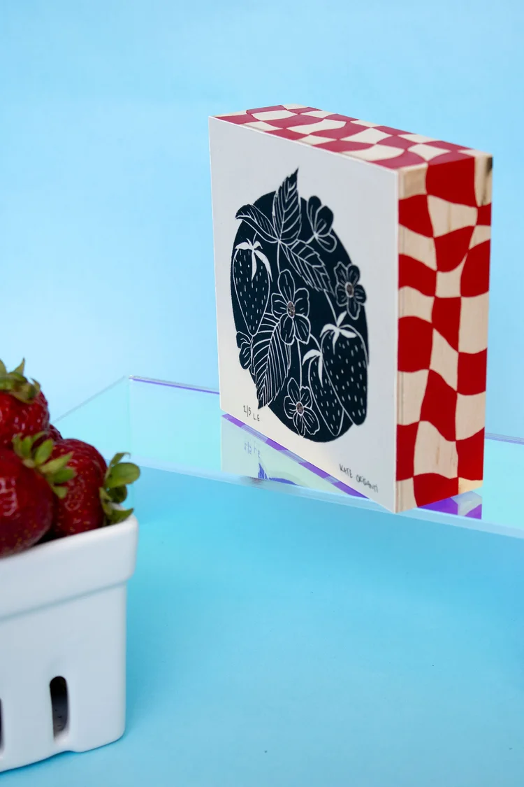 Swirl Cone Ice Cream Summer artwork Hand Carved Block Print Kate ...