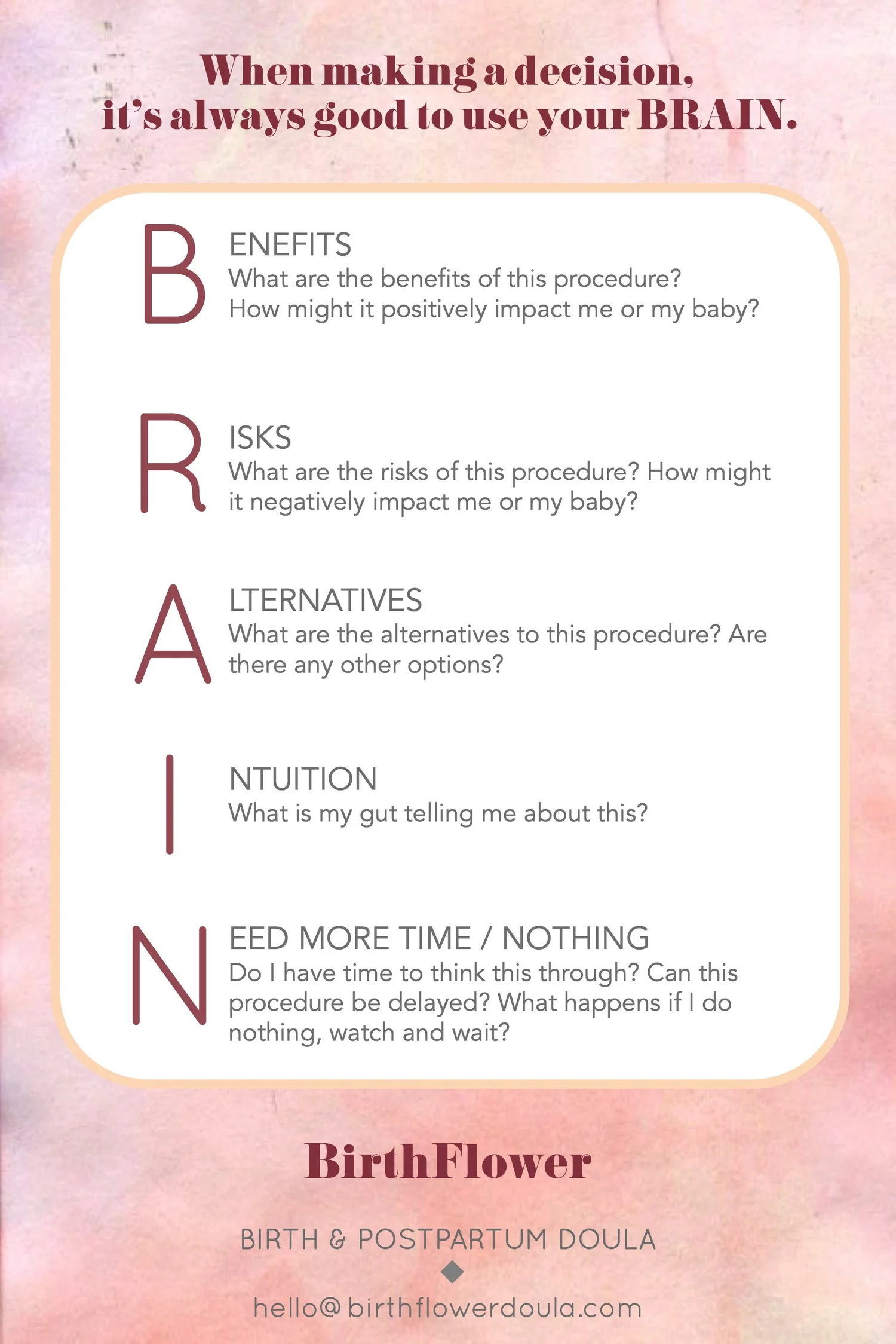 Use your BRAIN — BirthFlower Birth & Postpartum Doula Oakland San Francisco