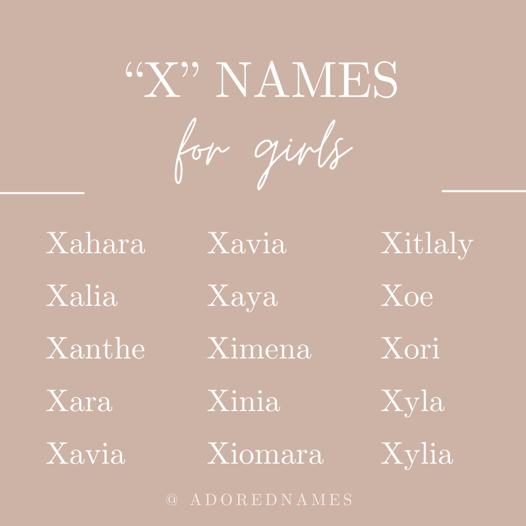 Names For Girls That Start With X Adored Names Names For Girls That Start With X Adored Names