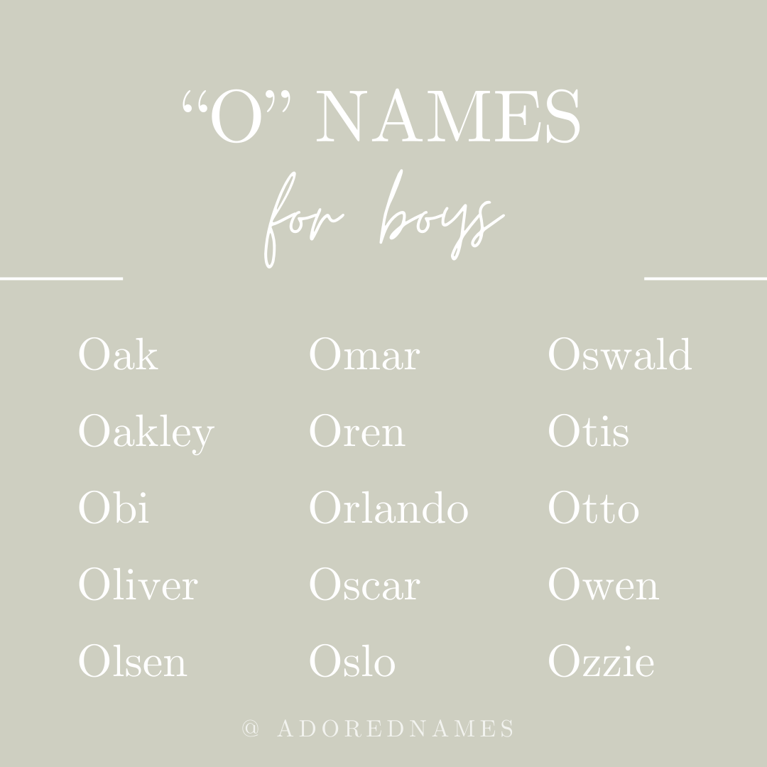 Names For Boys That Start With O Adored Names