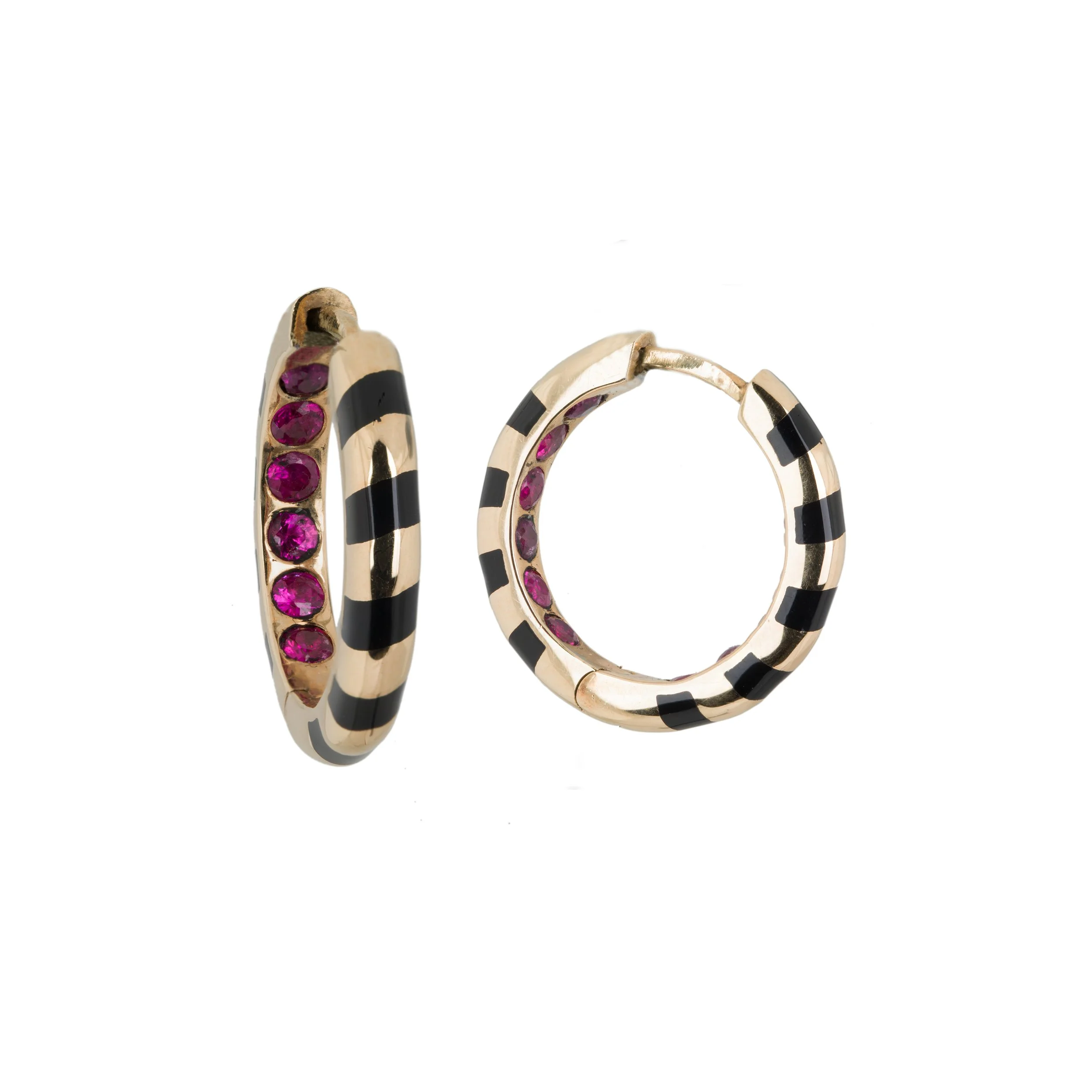 Memphis Candy| Candy Pave Hoops | Thai Ruby Earrings | Alice Cicolini ...