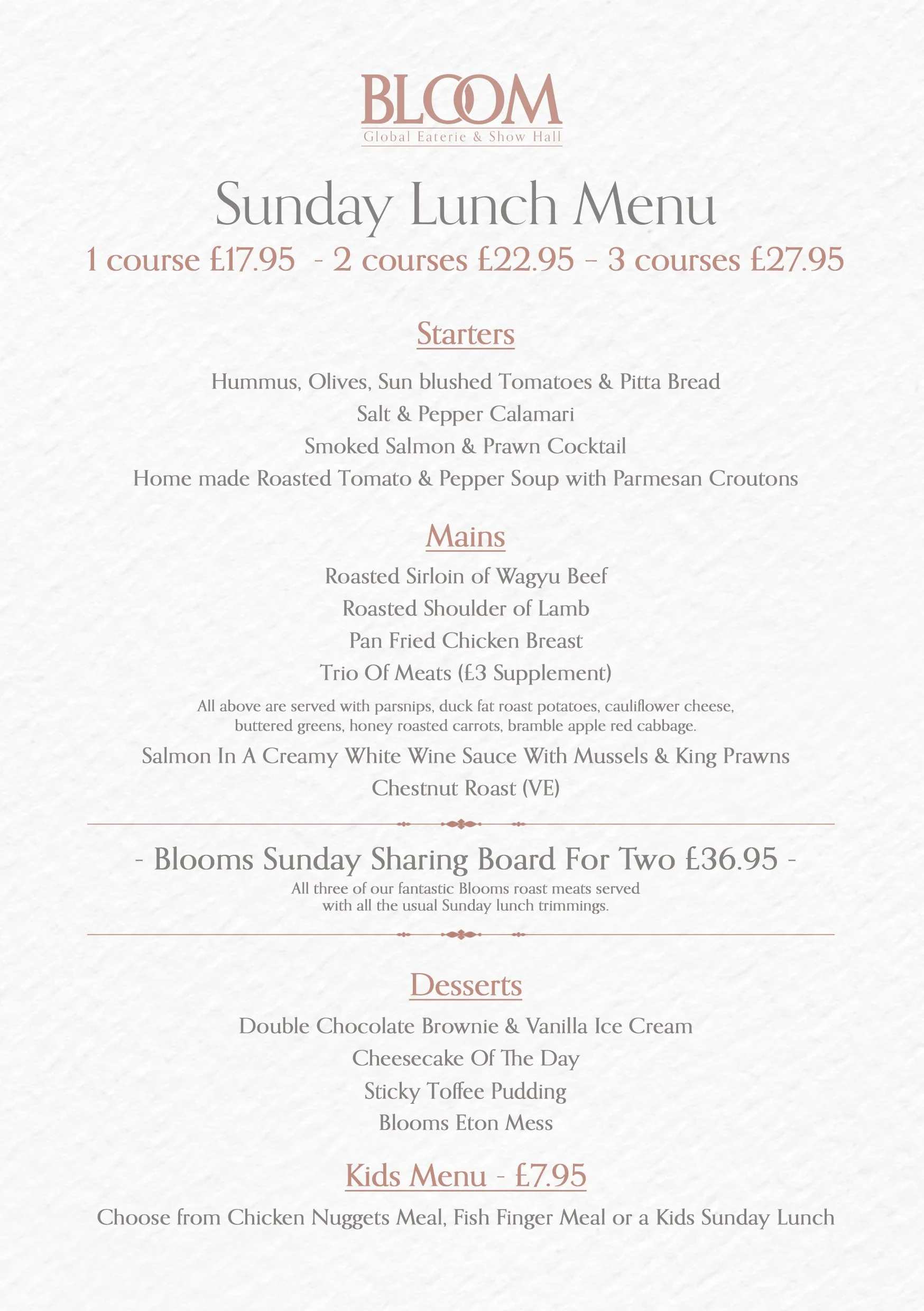 Sunday Lunch — Bloom