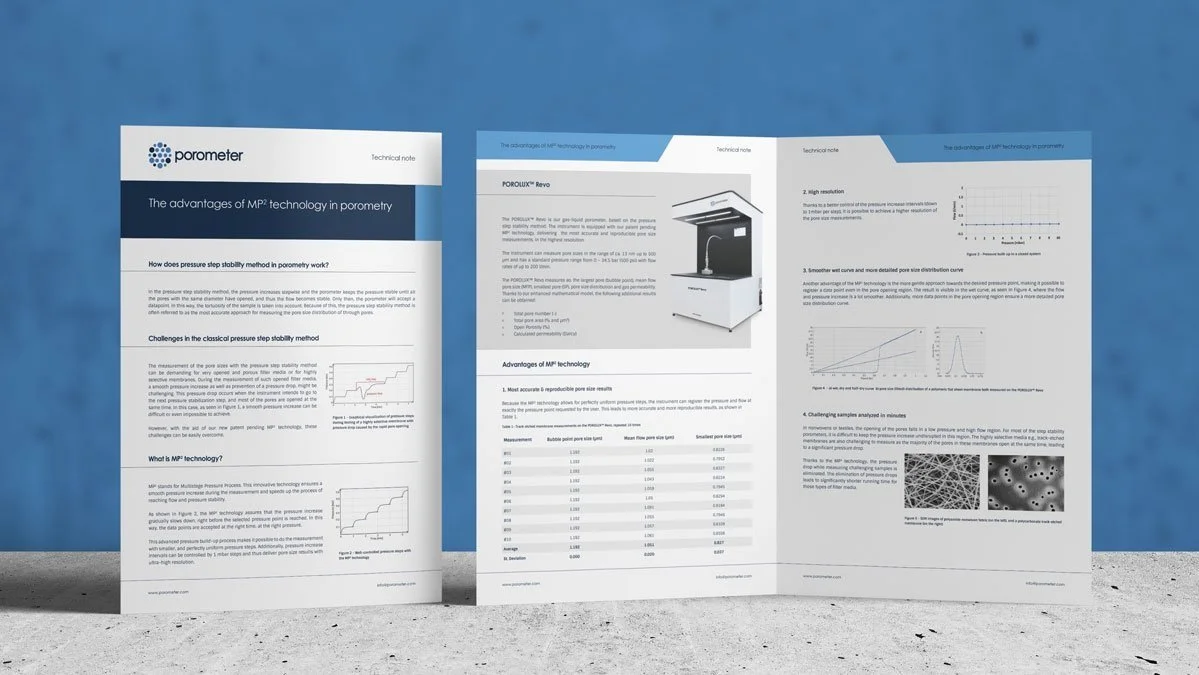 Porometer - pore size distribution and capillary flow porometry measurement