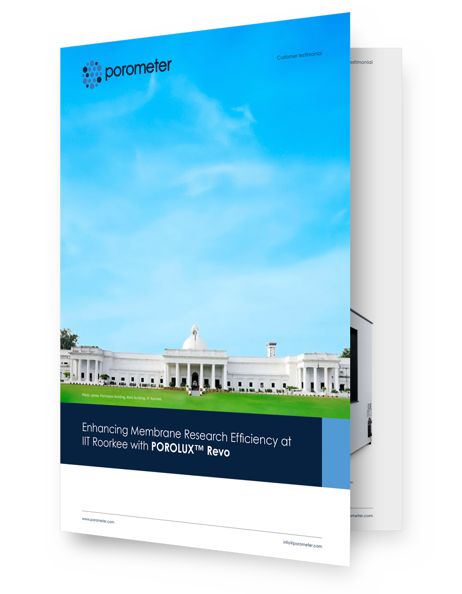 Porometer - pore size distribution and capillary flow porometry measurement