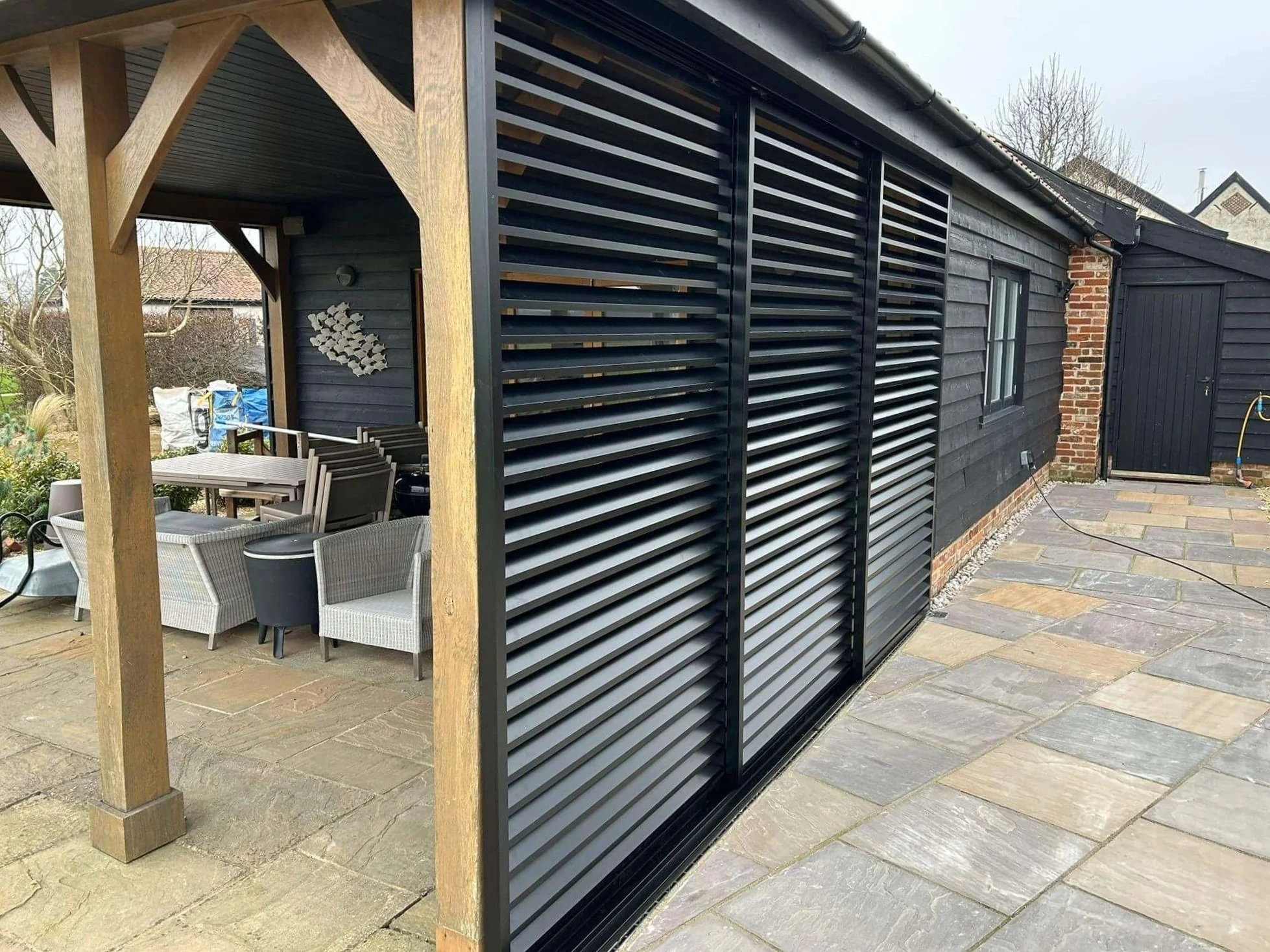 Sliding Louvre Panels Installed in Norfolk | Sunshield UK