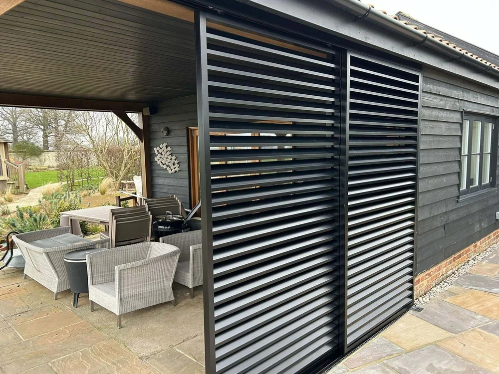 Sliding Louvre Panels Installed in Norfolk | Sunshield UK