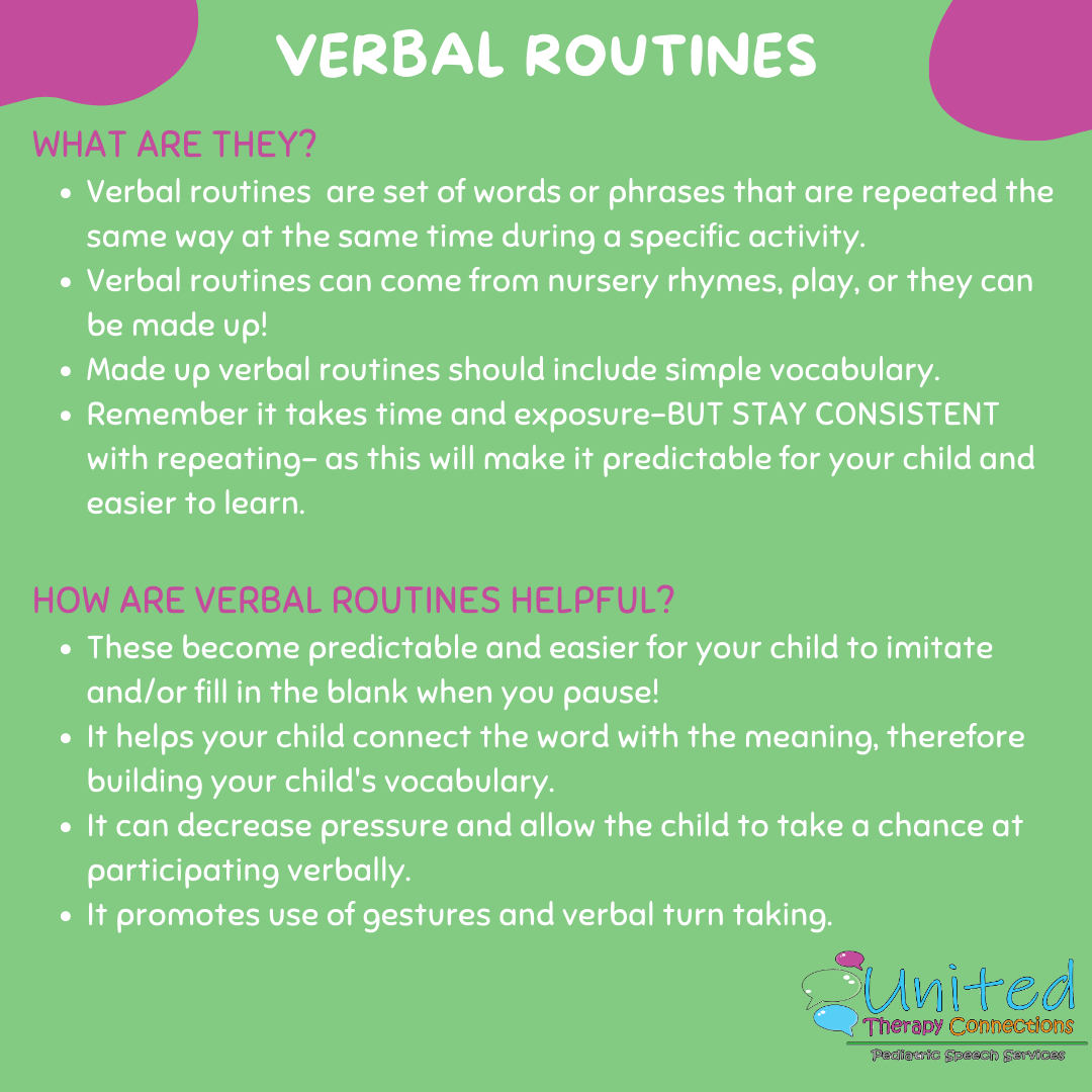 Verbal Routines — United Therapy Connections - Speech and Language Therapy