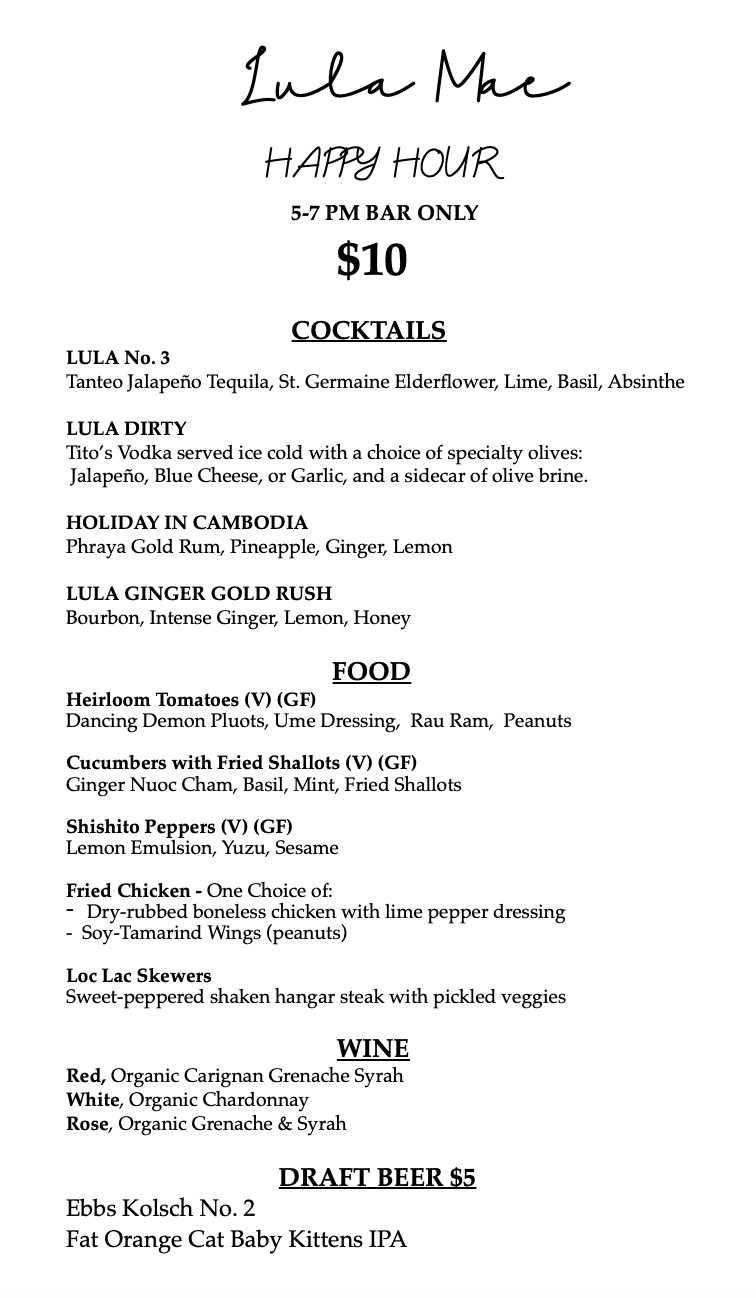 Menu — Lula Mae