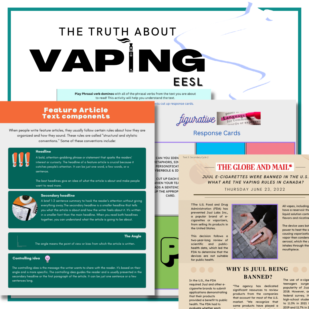 The Truth About Vaping, LES in Colour Print (ESL | EESL) — Teach ...